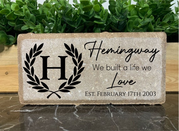 Personalized Family Name Stone. 8x4 Stone Brick. Family. Love. | Etsy