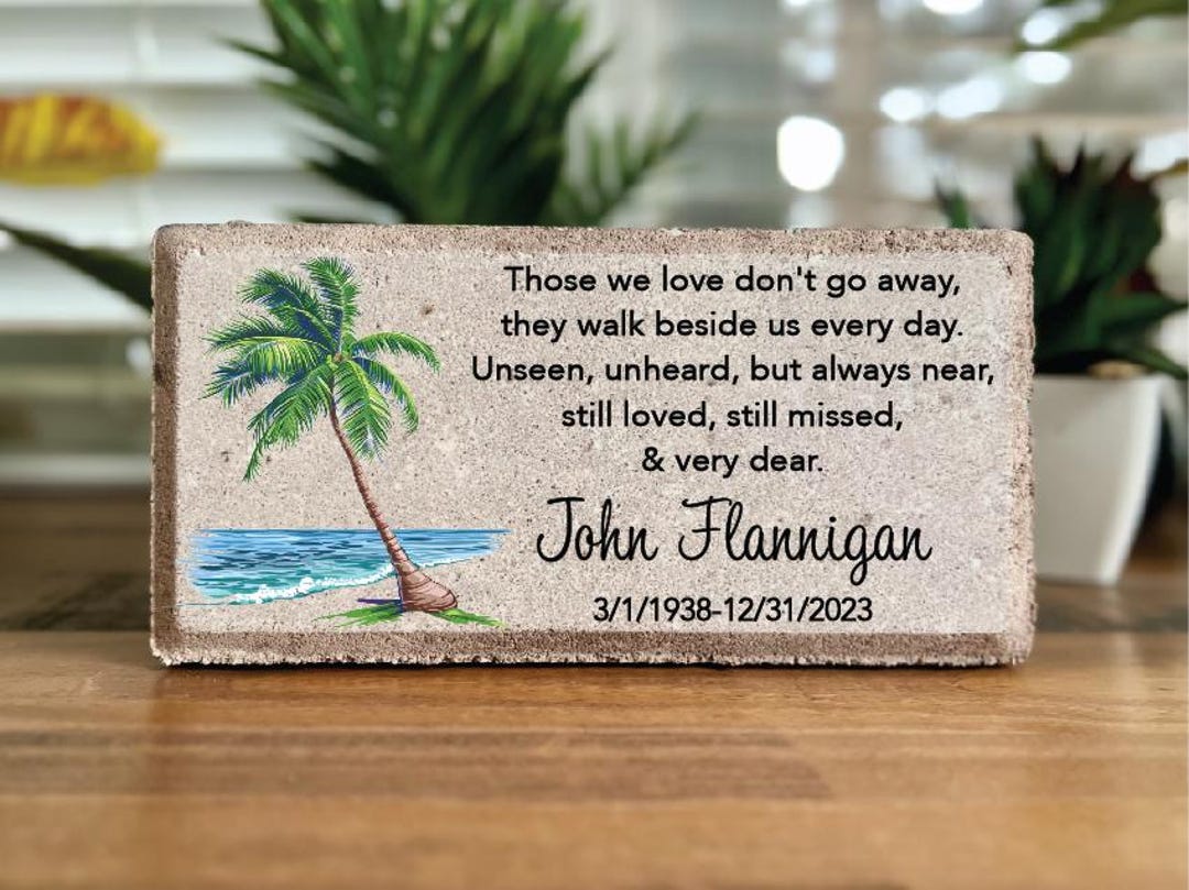 Personalized Palm Tree Memorial Stone: Sympathy Gift - Etsy