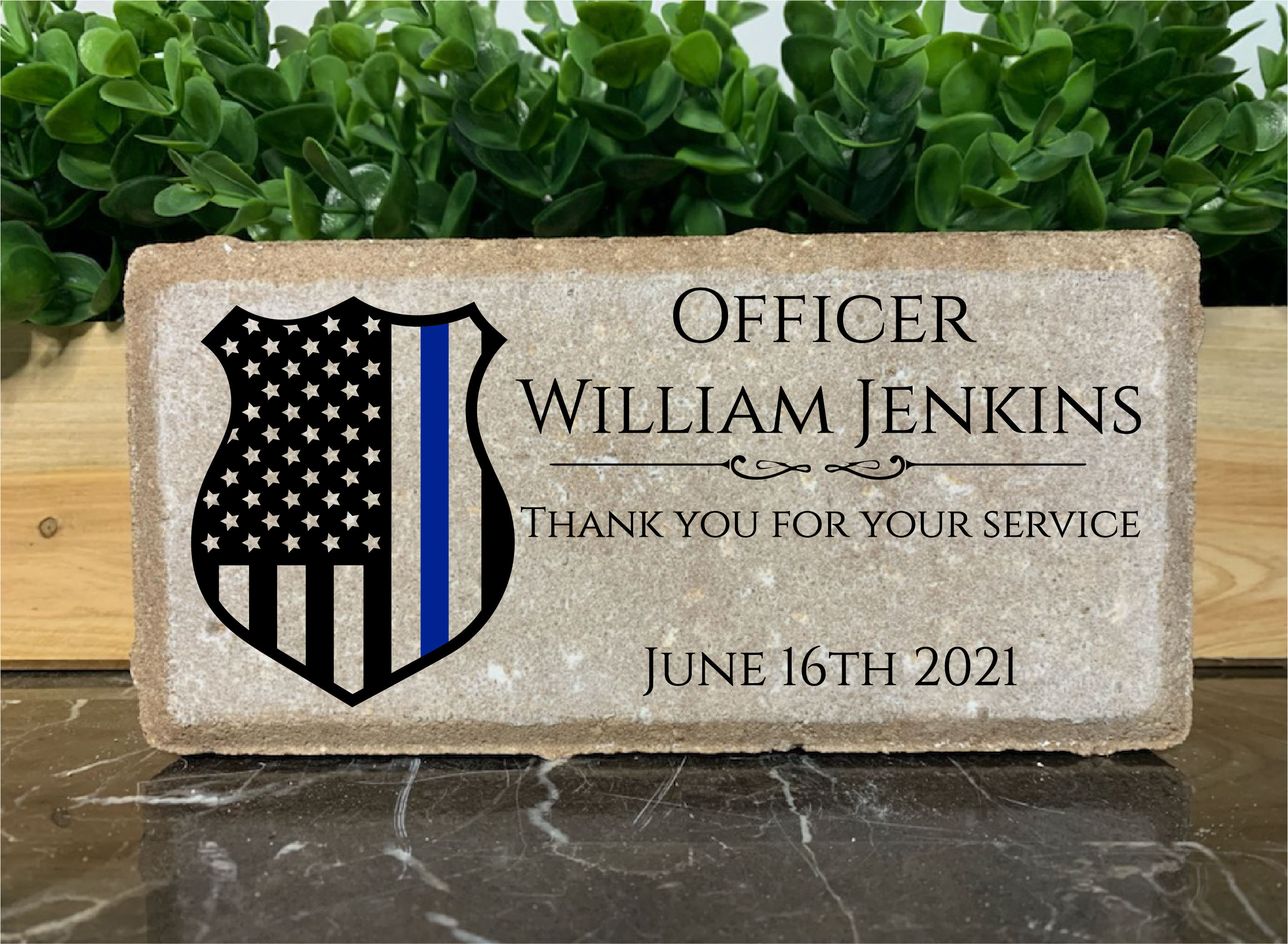 Police Officer Memorial. Thin Blue Line. 4x8 Tumbled Paver | Etsy