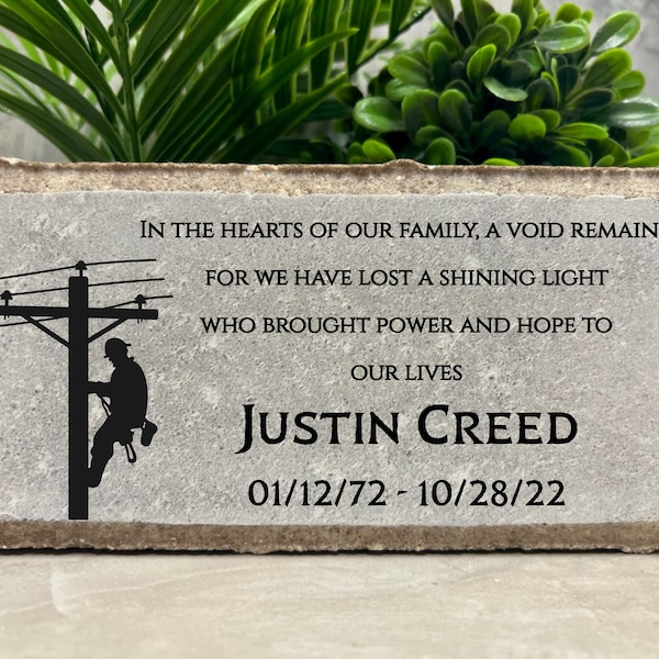 In Memory of Plaque for Lineman - Etsy