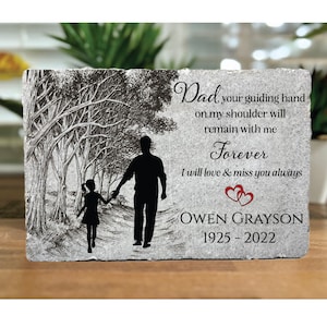 Personalized Memorial Stone: Father & Daughter Loss, Custom Burial ...