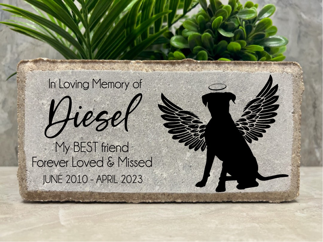 Memorial Stone. Pitbull. Bull Breed. Dog. 8x4 Personalized Dog Memorial ...