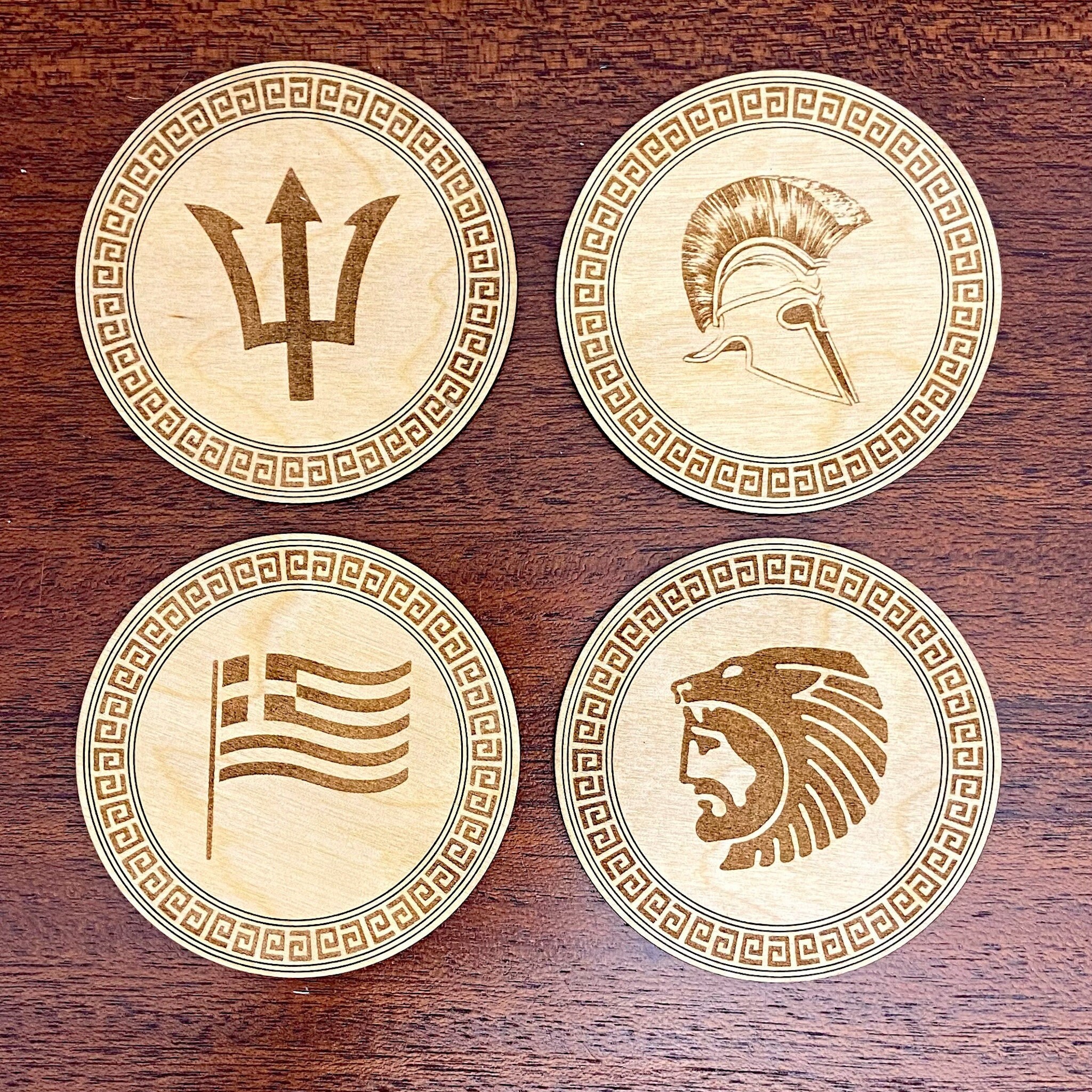 Greek Coaster, Hercules, Corinthian, Flag, Poseidon Trident - Etsy
