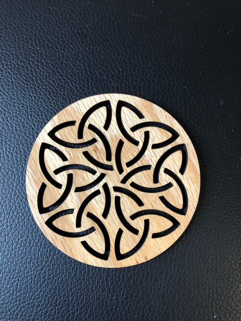 Celtic Trinity Knot Coaster: Irish, Wood Barware - Etsy