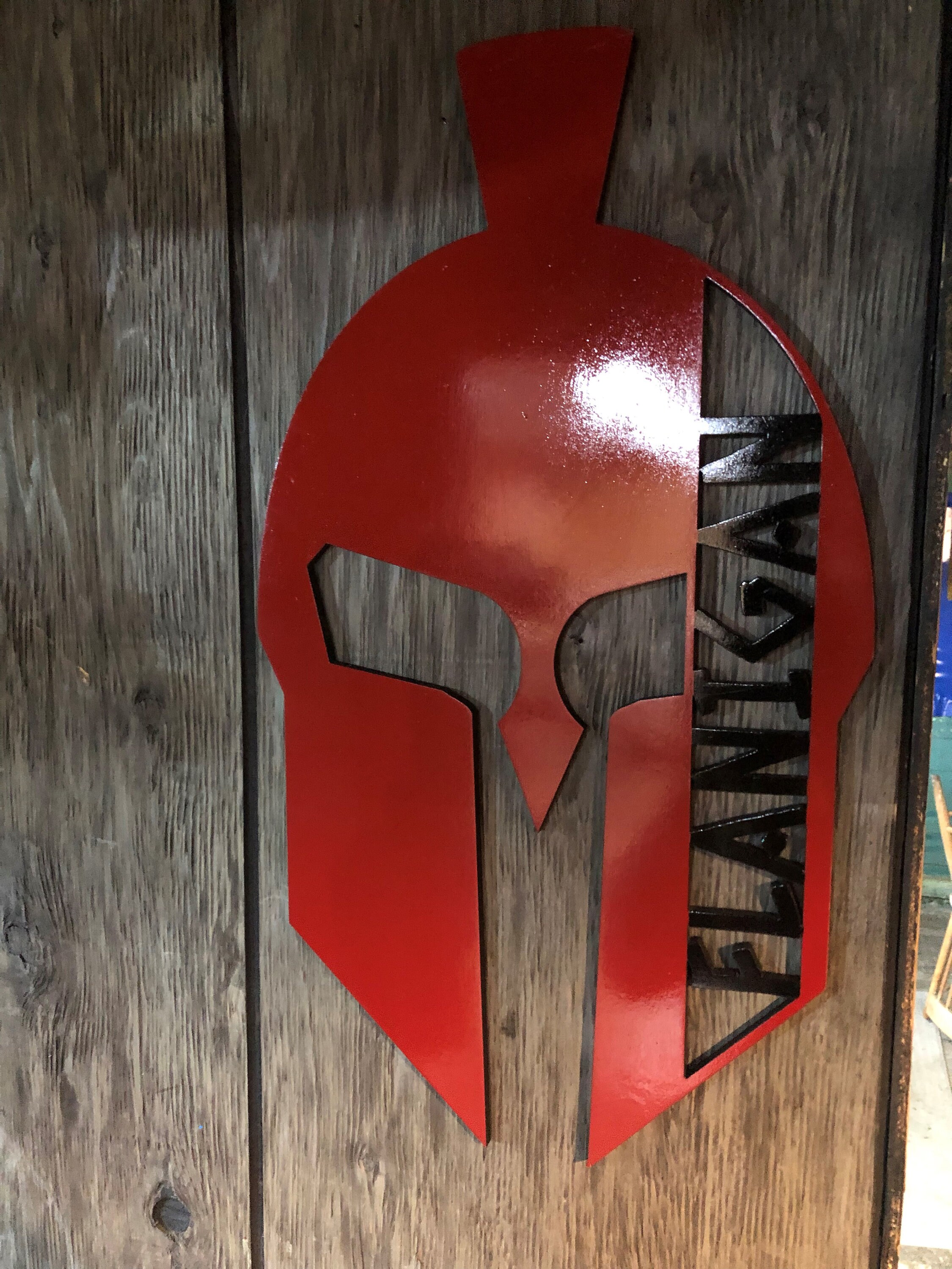 Spartan Helmet Name Sign, Gym Wall Art, Spartan Nursery Sign, Man Cave ...