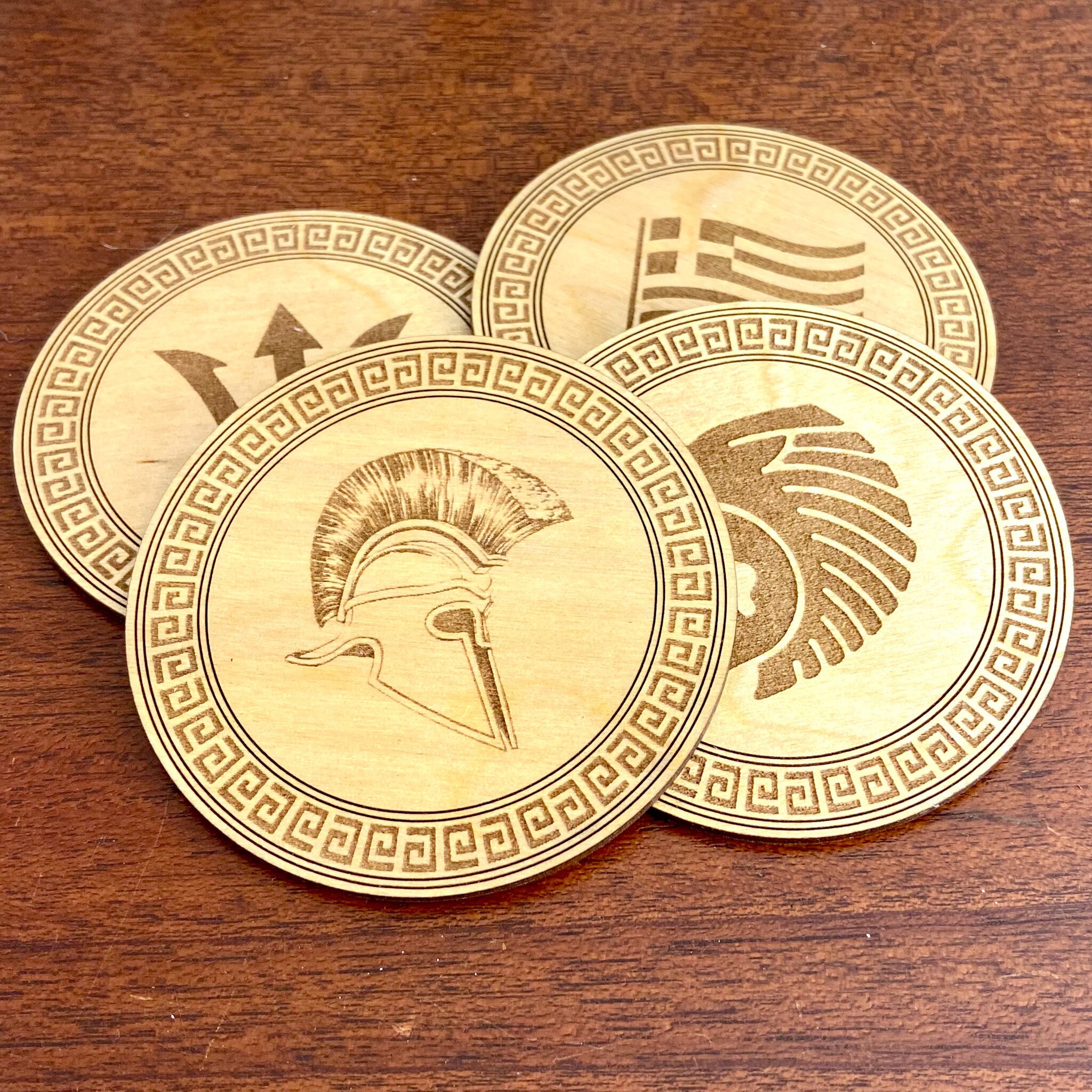 Greek Coaster, Hercules, Corinthian, Flag, Poseidon Trident - Etsy
