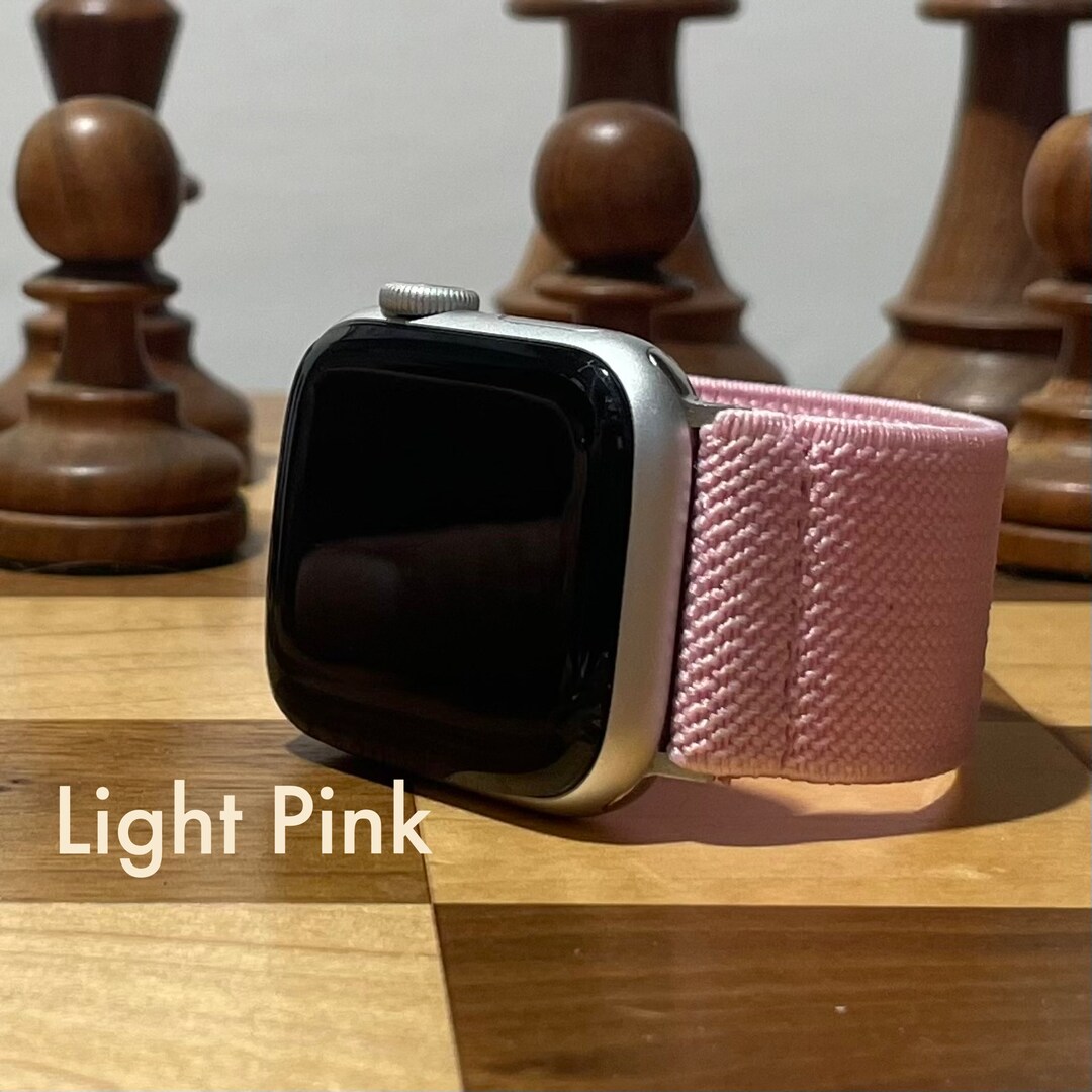 Custom Fit Light Pink Elastic Watch Band for Amazfit, Apple, Fitbit ...