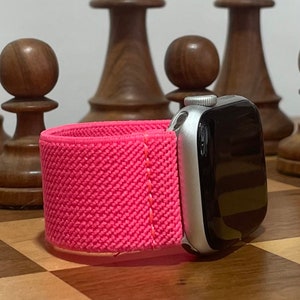 Custom Fit Neon Pink Elastic Watch Band for All Smart Watches | Choose ...