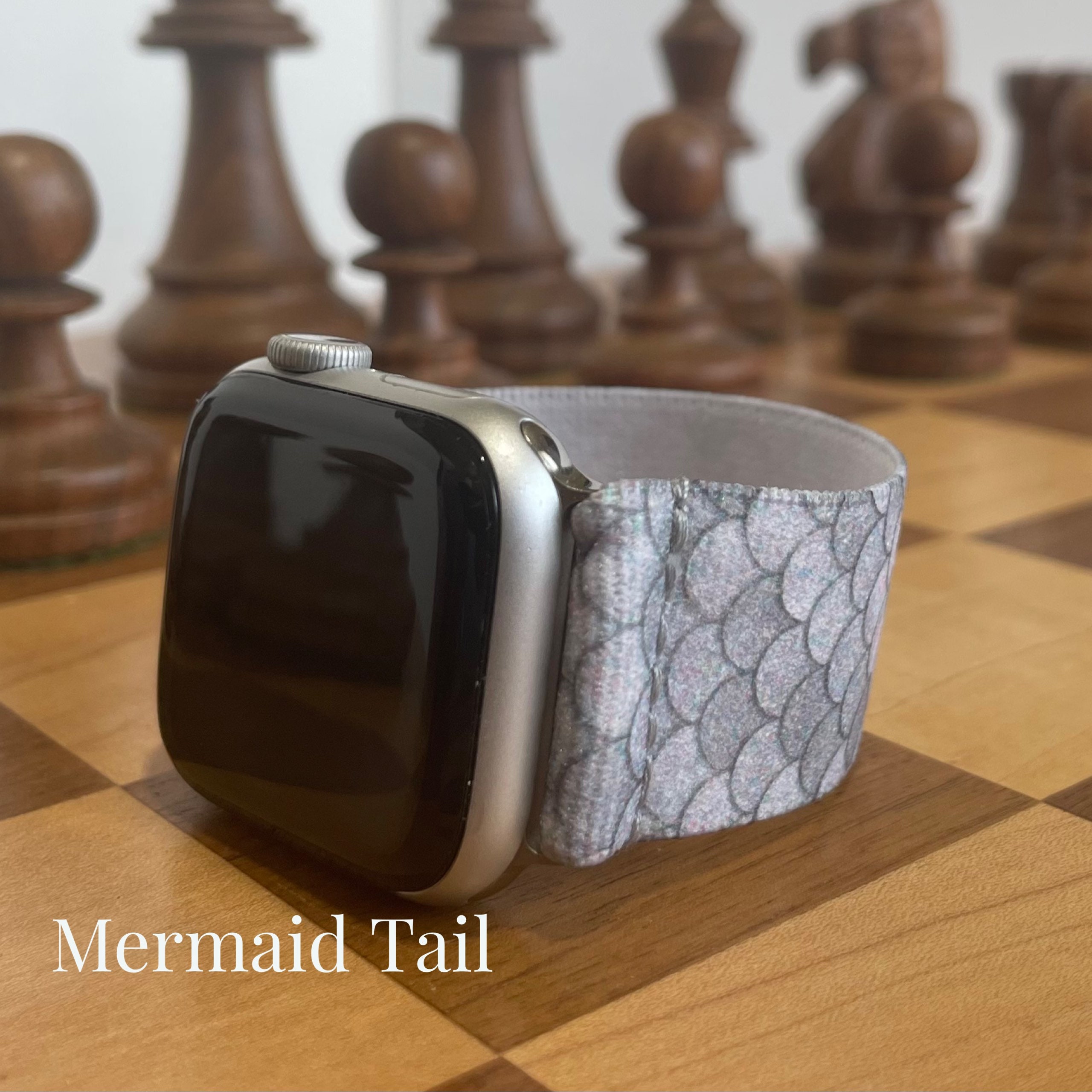 Custom Fit Scalloped Mermaid Tail Elastic Watch Band for All Smart ...