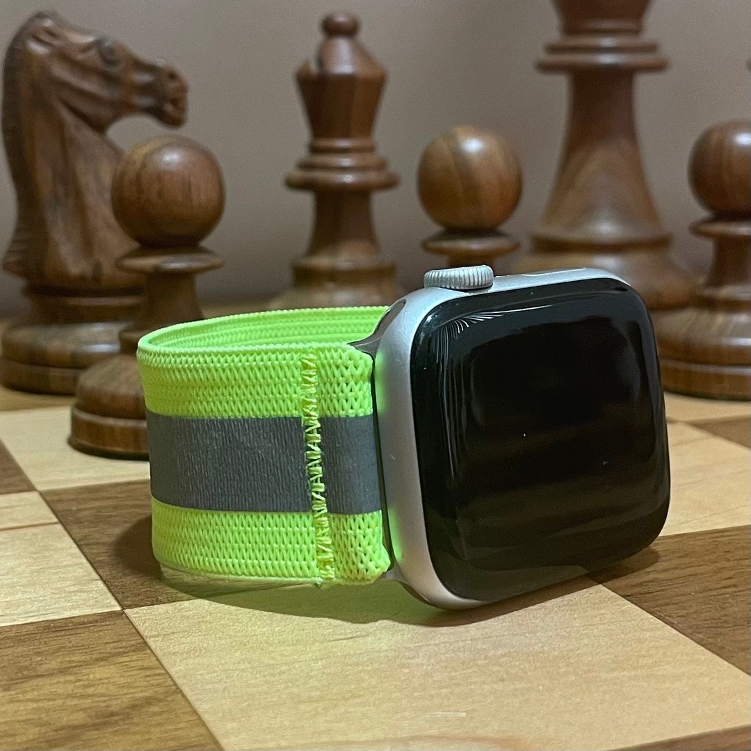 Custom Fit Neon Green W/reflective Stripe Elastic Watch Band for All ...
