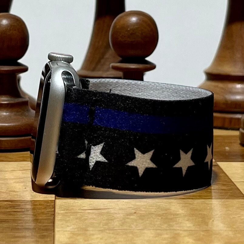 Custom Fit Police Thin Blue Line Elastic Watch Band for Any Smartwatch ...