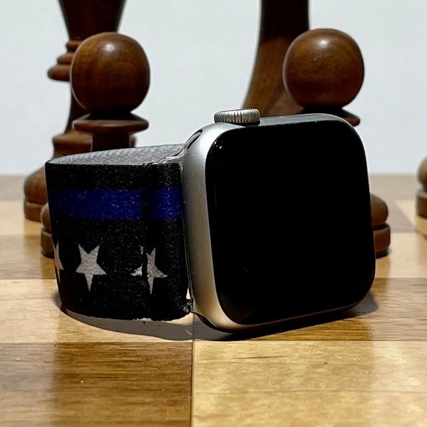 Custom Fit Police Thin Blue Line Elastic Watch Band for Any Smartwatch ...