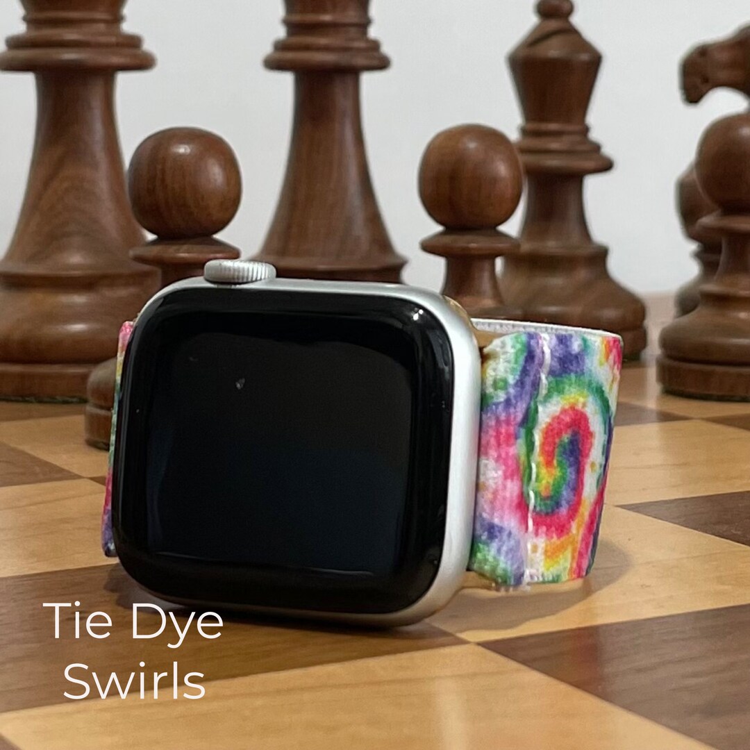 Custom Fit Tie Dye Swirls Elastic Watch Band for All Smart Watches ...