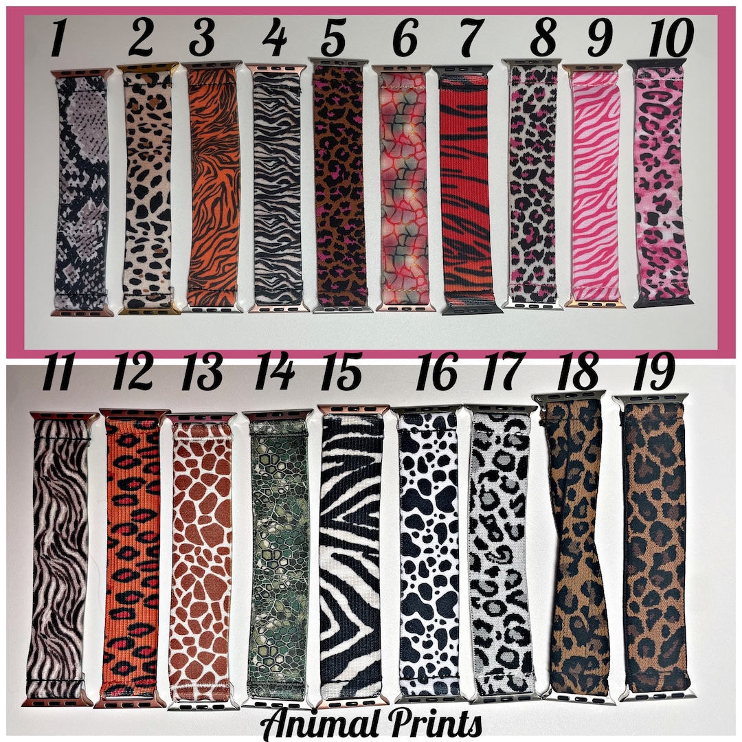 Custom Fit Elastic Watch Band for Any Smart Watch | Animal Print ...