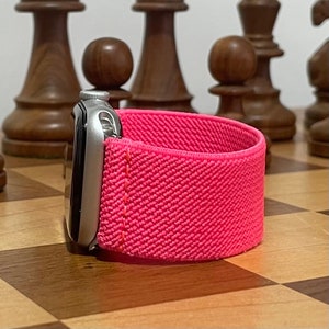 Custom Fit Neon Pink Elastic Watch Band for All Smart Watches | Choose ...