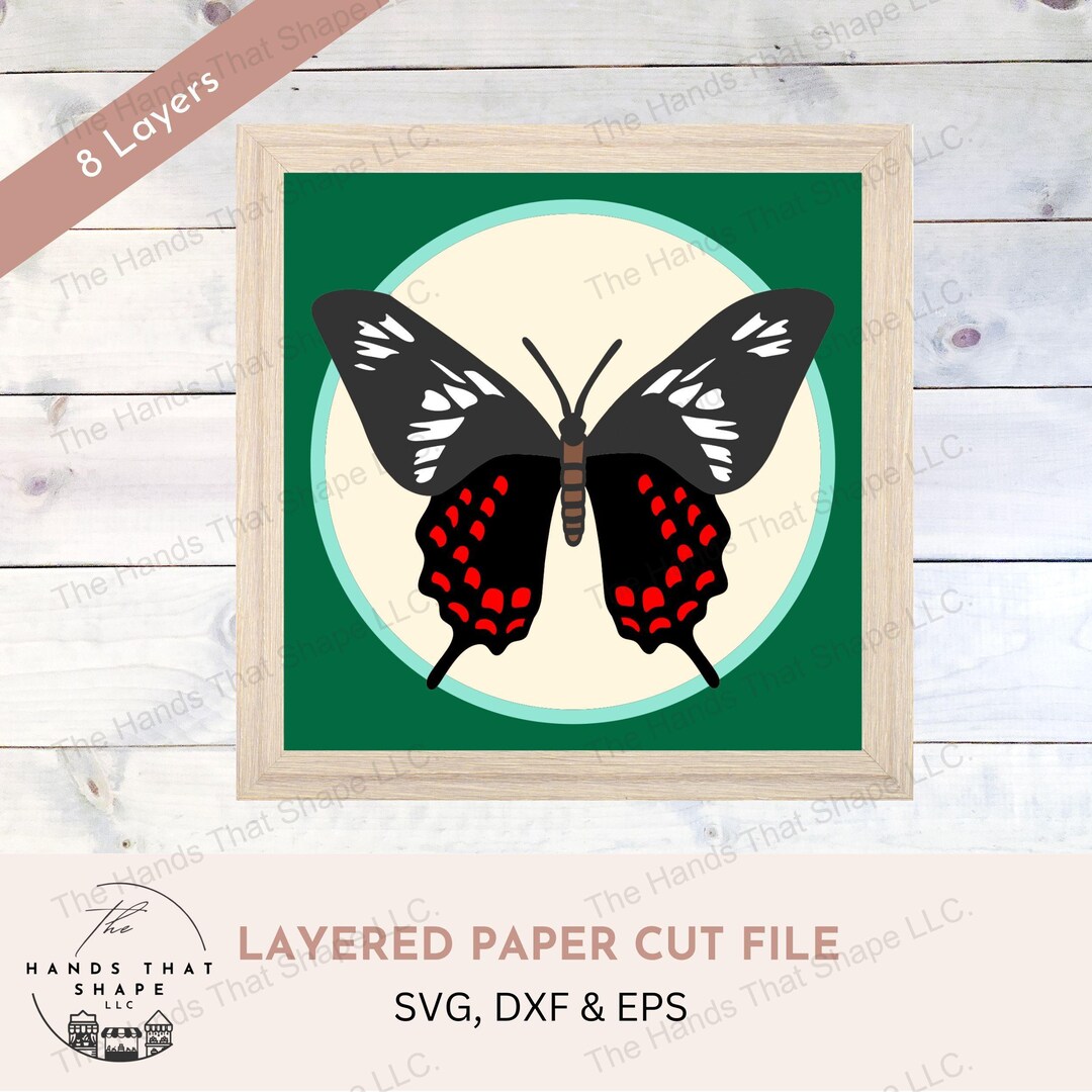 Crimson Rose, Swallowtail Decor, 3D Layered SVG File, Multilayer ...