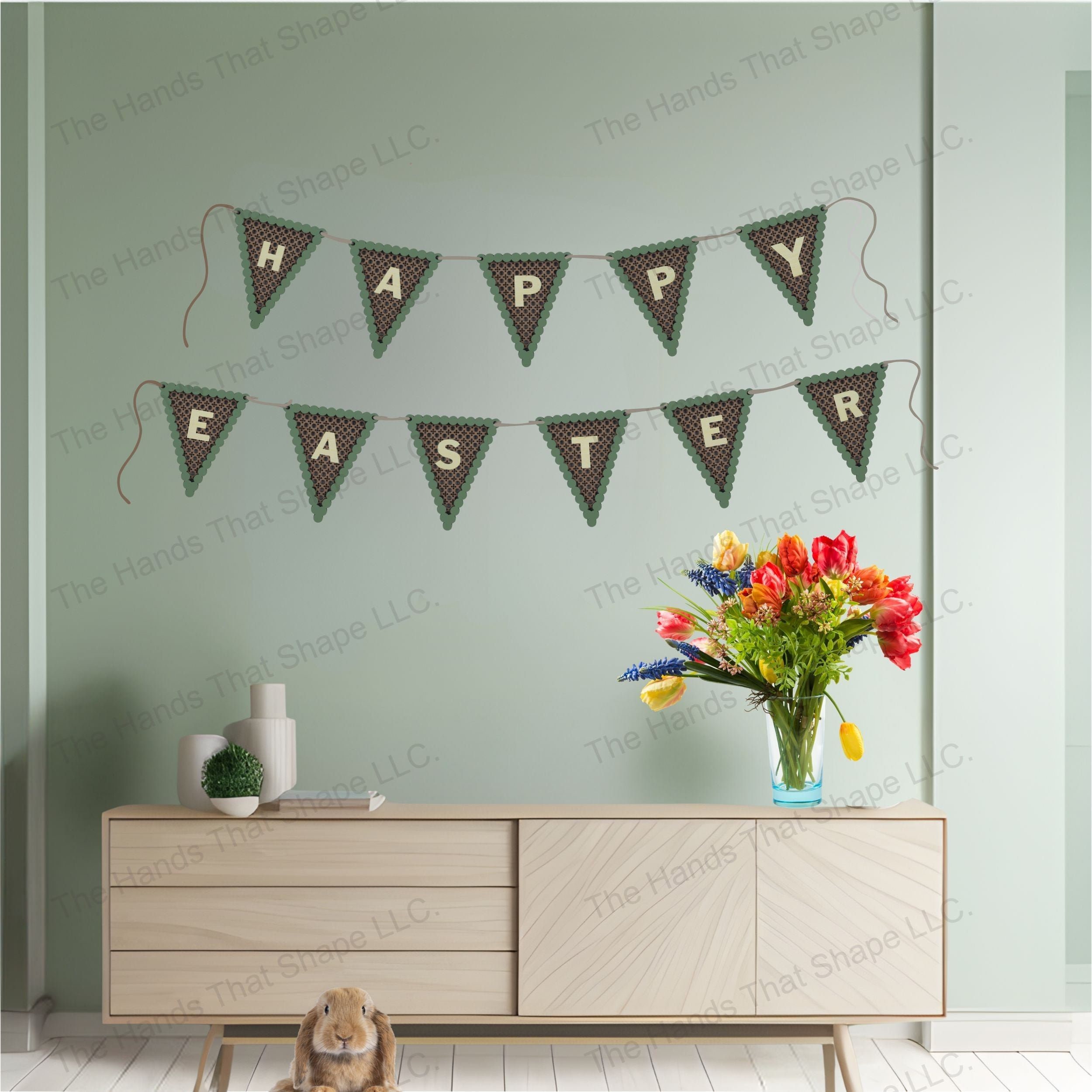 Rattan Pattern SVG, Easter Banner SVG, Laser Cut Pattern, DIY Easter ...