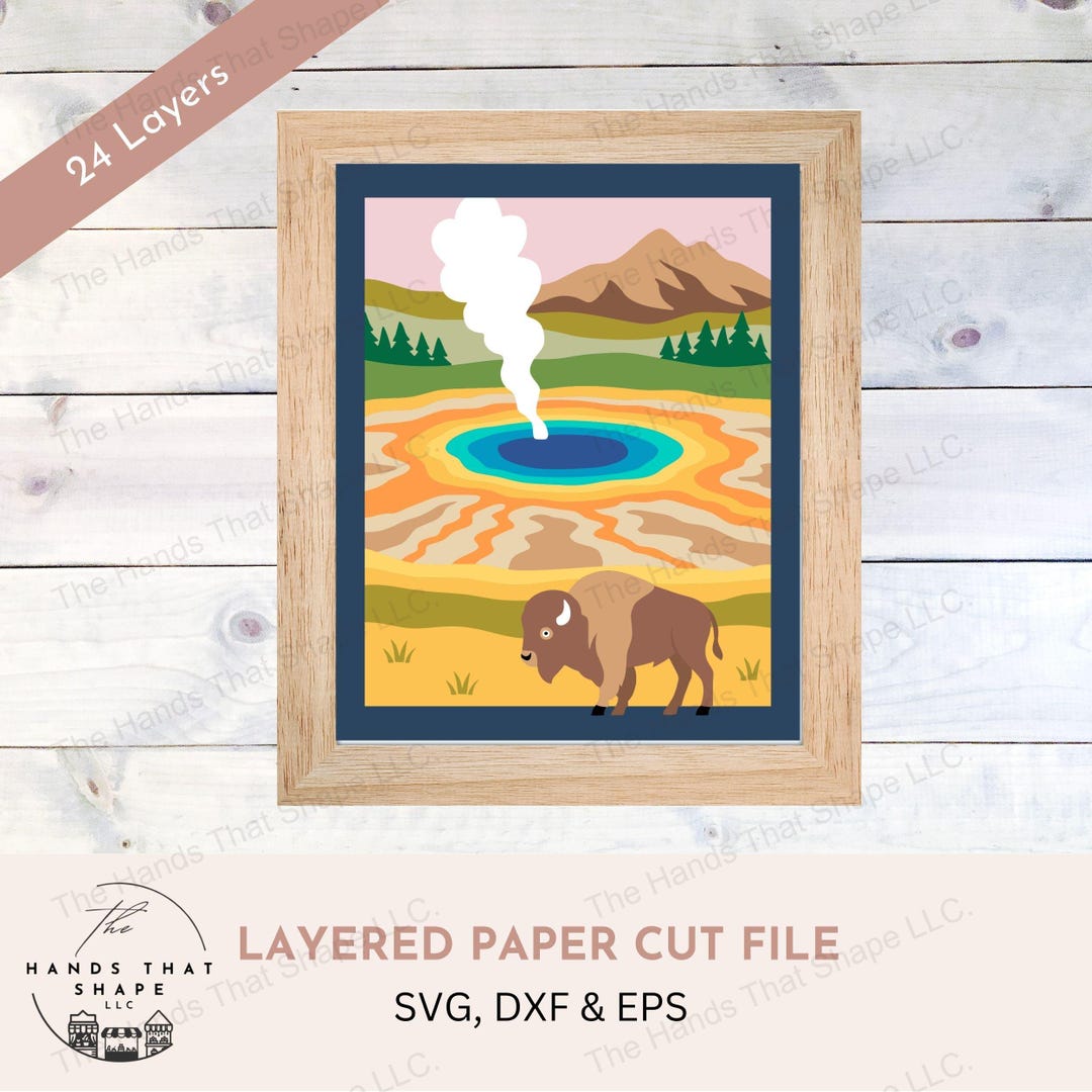 Prismatic Hot Spring, 3D Layered SVG File, Multilayer Cardstock ...