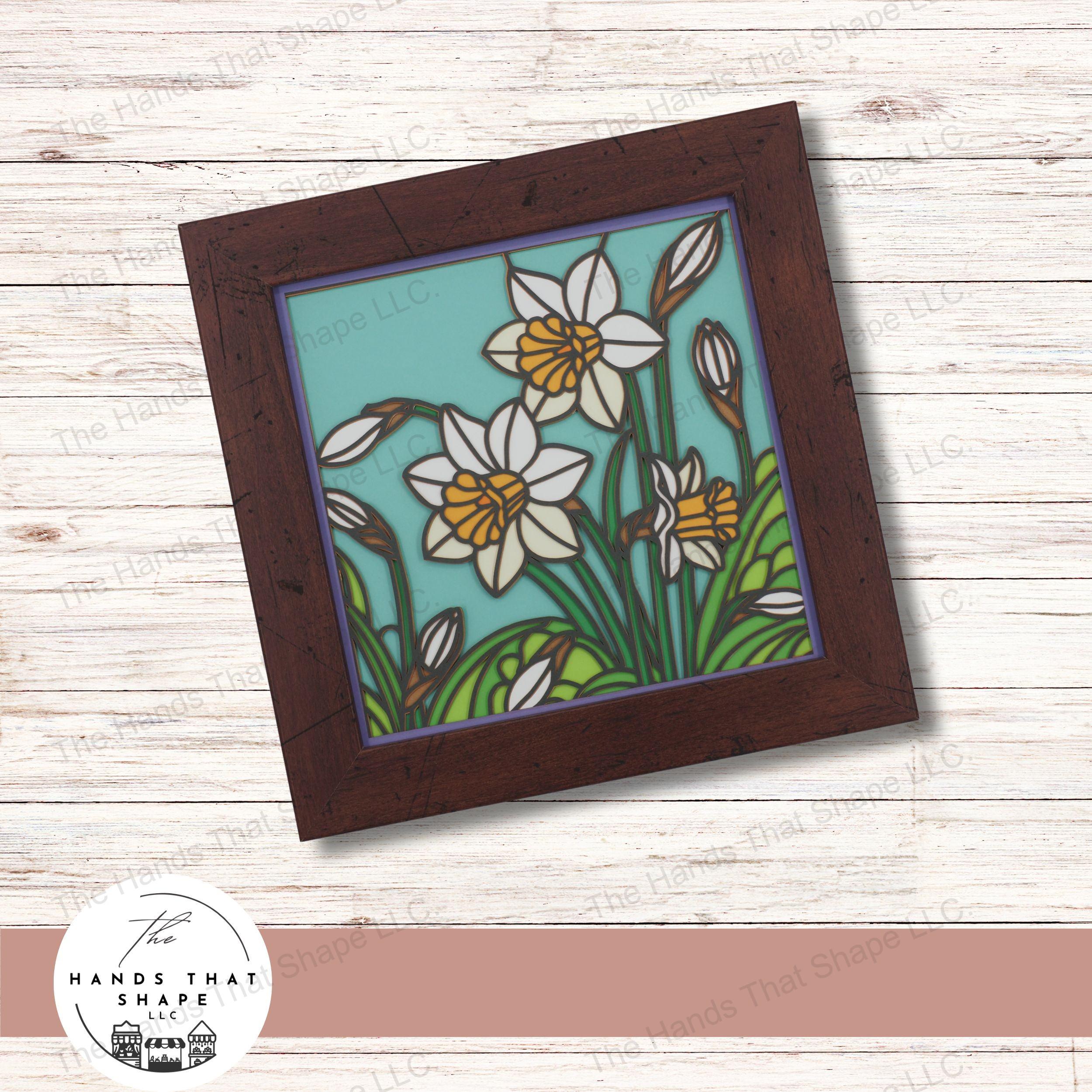 Daffodil SVG File, 3D Layered SVG File, Multilayer Cardstock, Spring ...