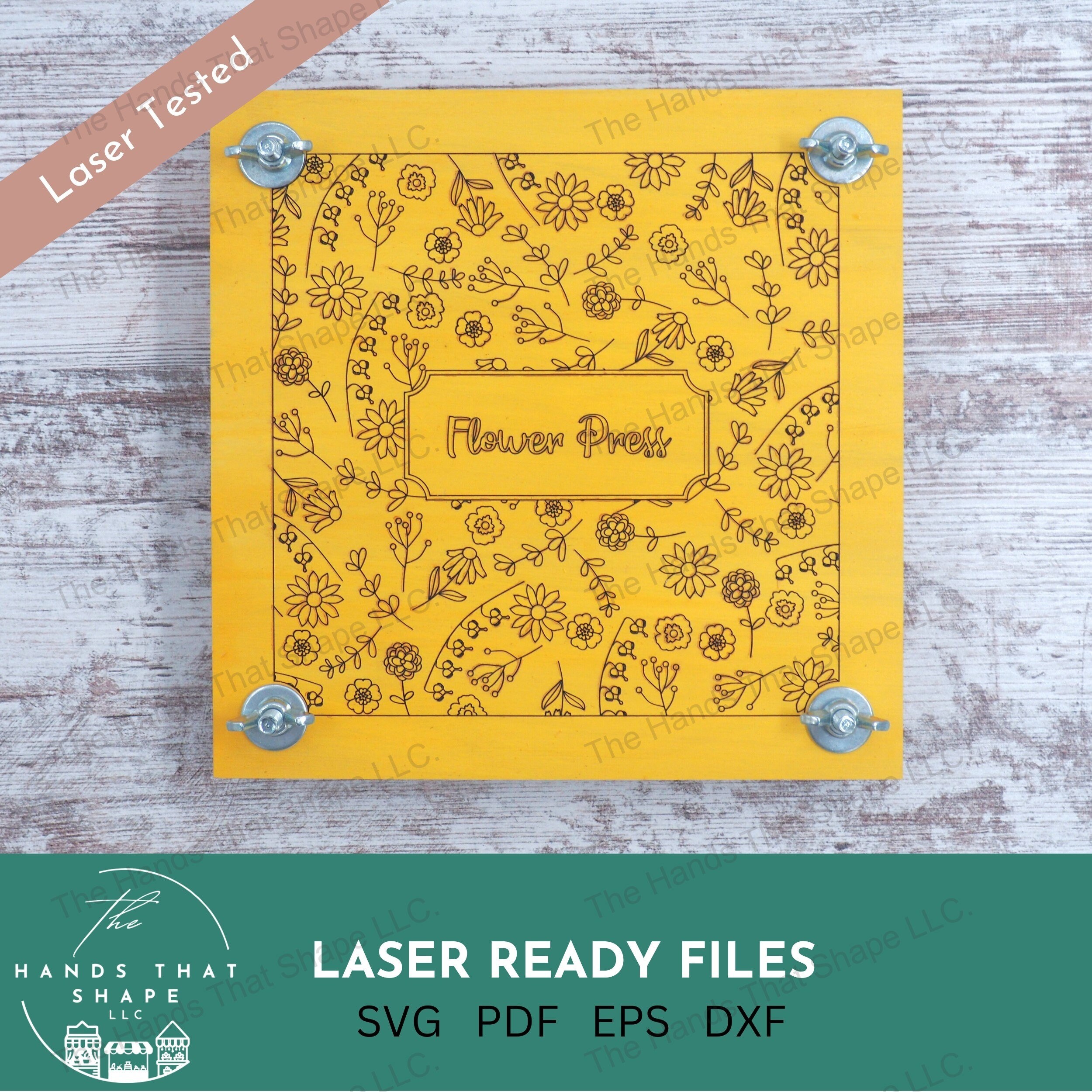 Floral Designs SVG, Flower Press SVG, Laser Cutting File, Digital ...