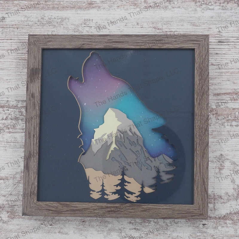 Wolf Shadow Box - Etsy