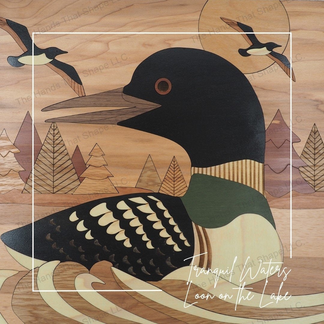 Loon on Water SVG, Wood Inlay Art, Laser Project File, by the Lake ...