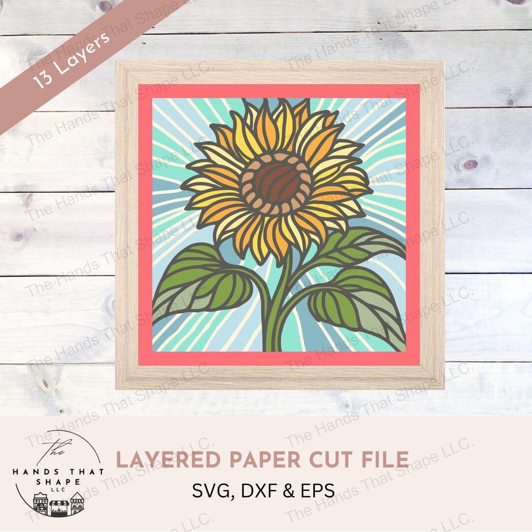 Sunflower Shadow Box, 3D Layered SVG File, Multilayer Cardstock ...