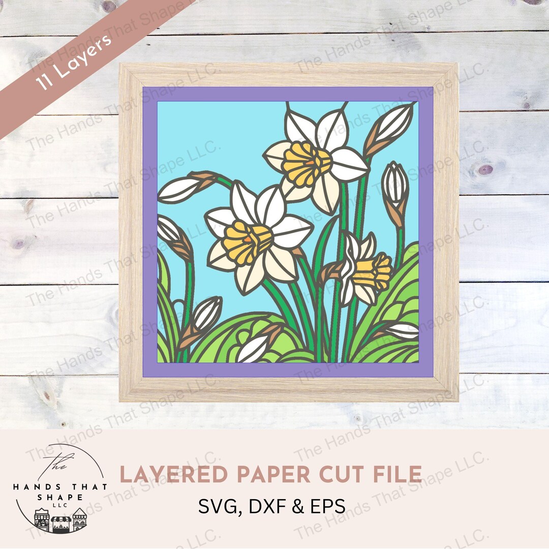 Daffodil SVG File, 3D Layered SVG File, Multilayer Cardstock, Spring ...