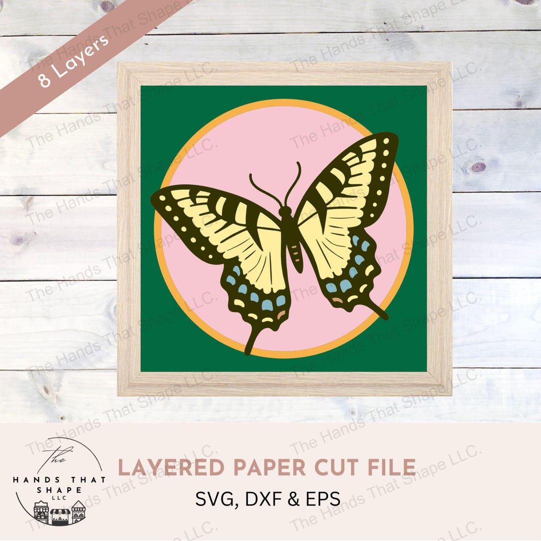 Tiger Swallowtail, 3D Layered SVG File, Multilayer Cardstock, Butterfly ...