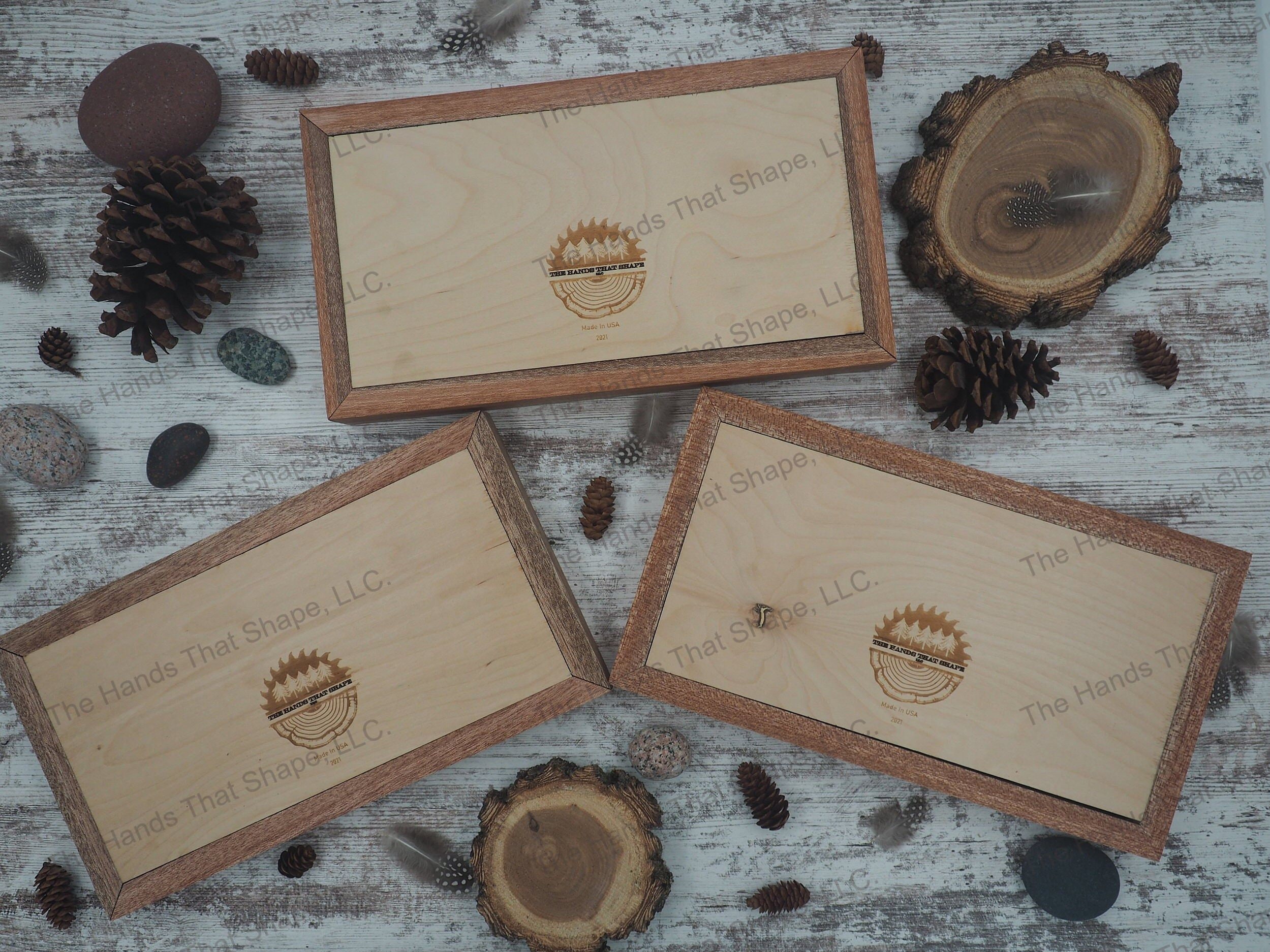 Bear Family, by the Lake, Mountain Shadow Box, Mama Bear and Cubs ...