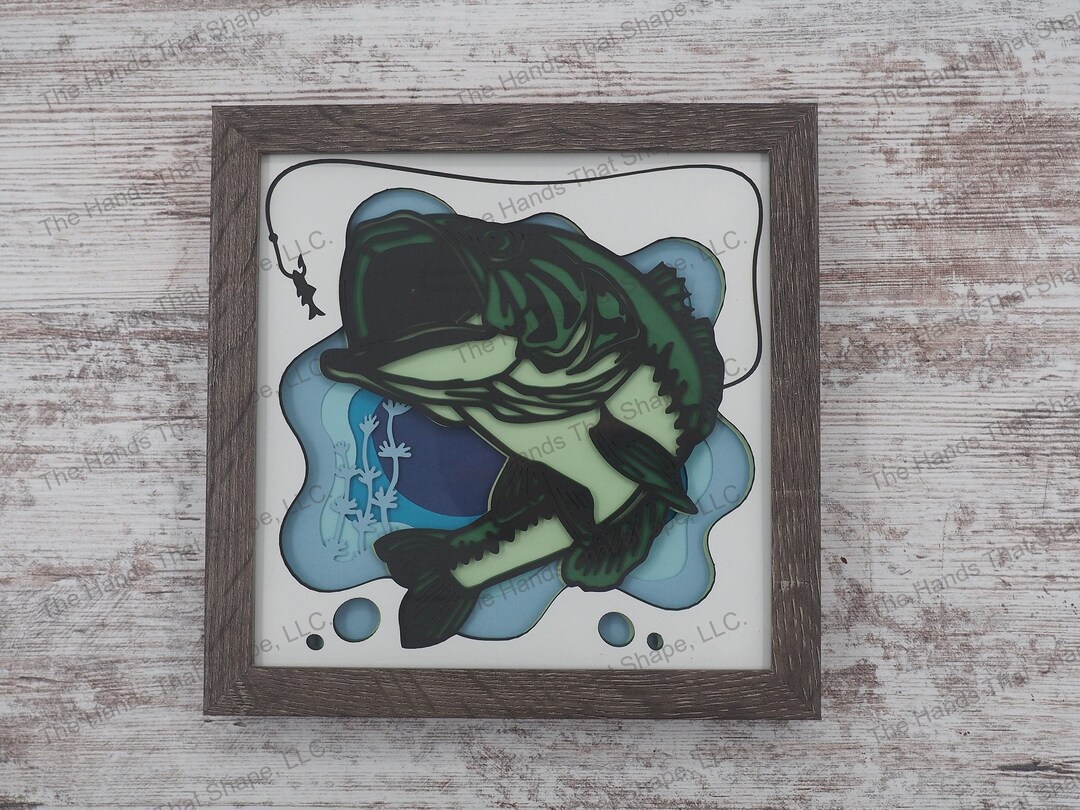 Fishing Wall Art, Layered Paper, Shadow Box Art, Made in America ...