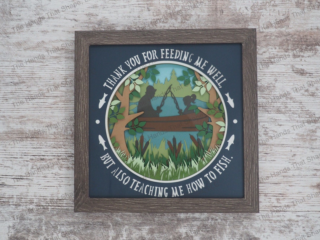 Fishing Shadow Box, Fishing With Dad, Layered Paper, Father Figure ...