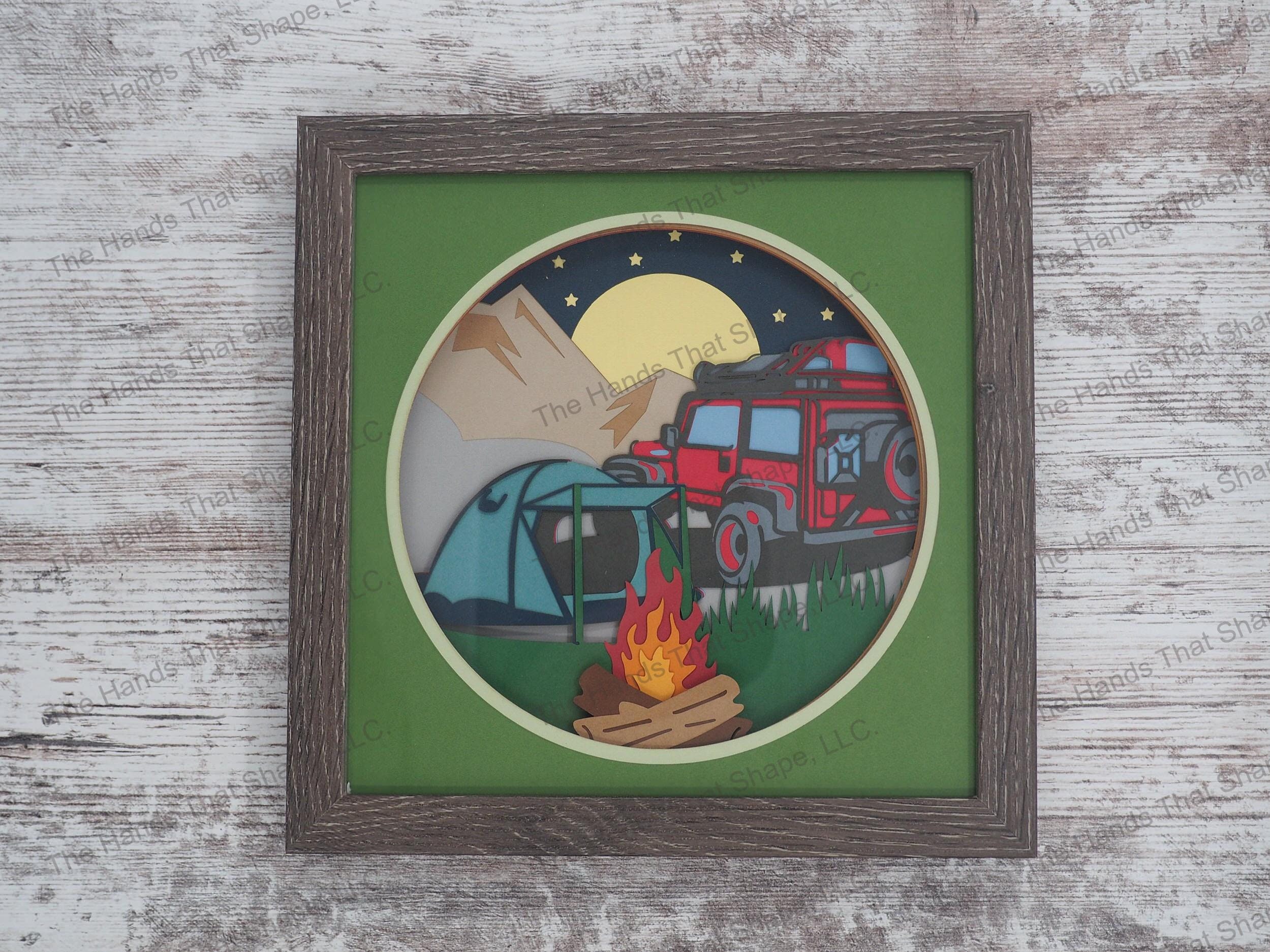 Mountain Shadow Box, off Road Camper, Layered Paper, Cardstock Art ...