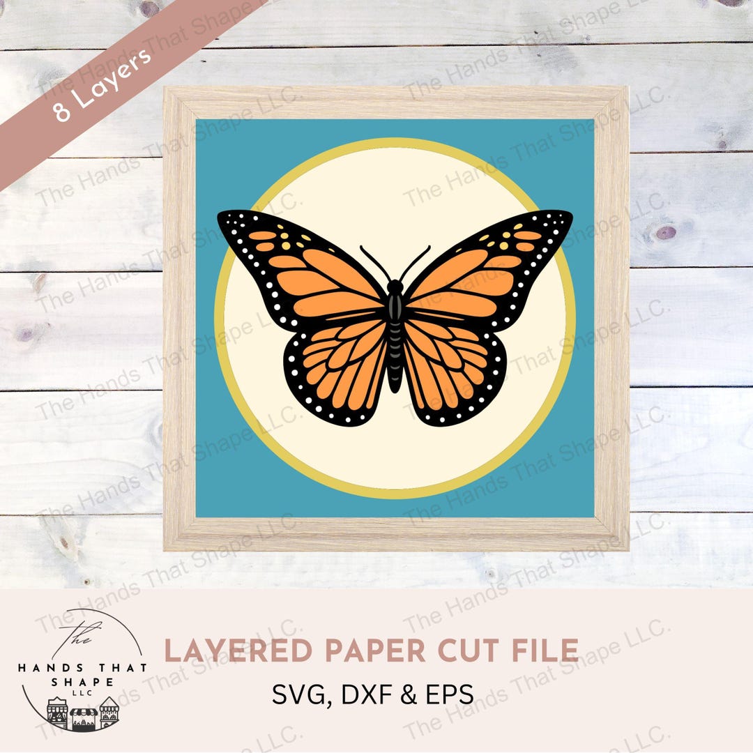 Monarch Butterfly, 3D Layered SVG File, Multilayer Cardstock, Butterfly ...