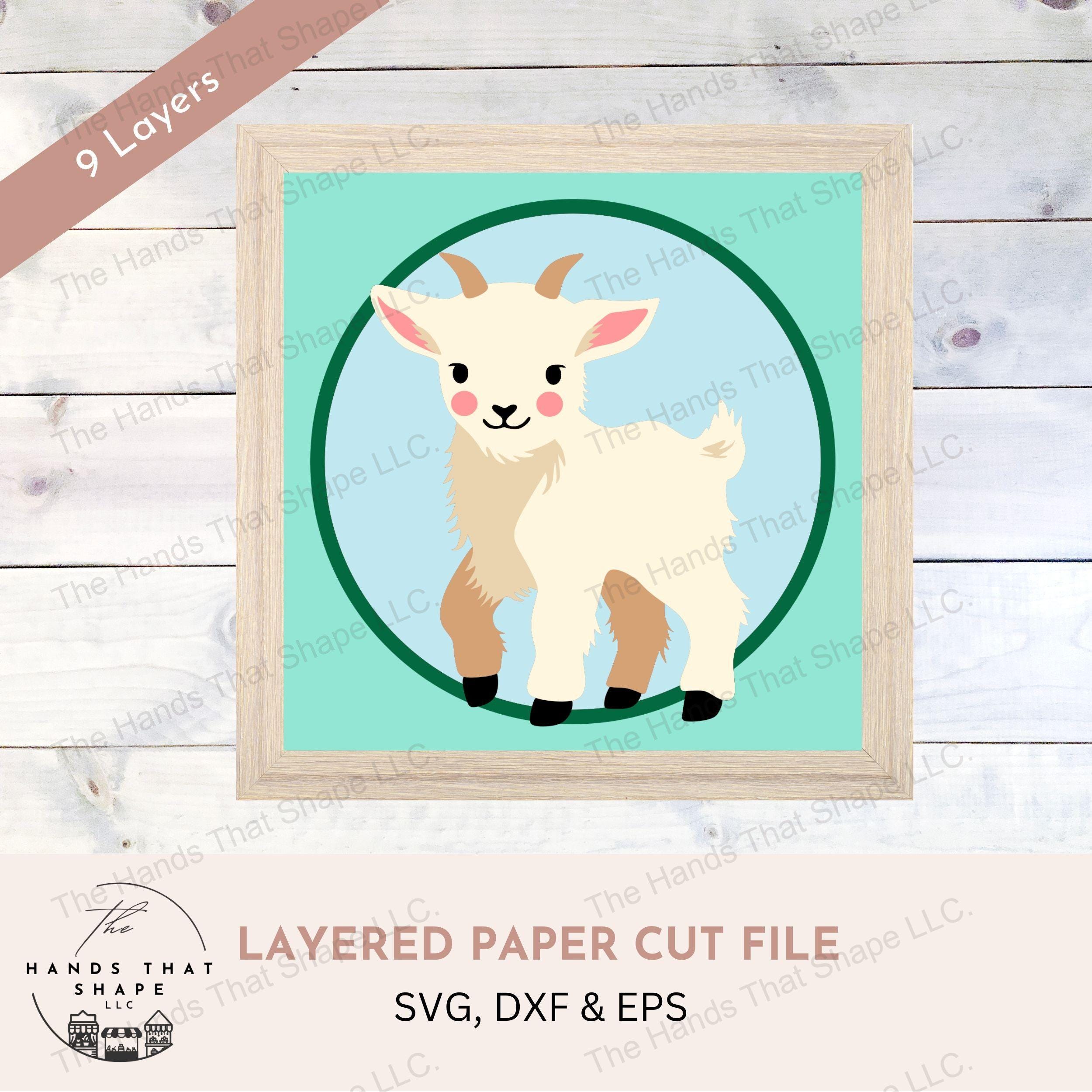 Baby Goat SVG, 3D Layered SVG File, Multilayer Cardstock, Cute Animal ...