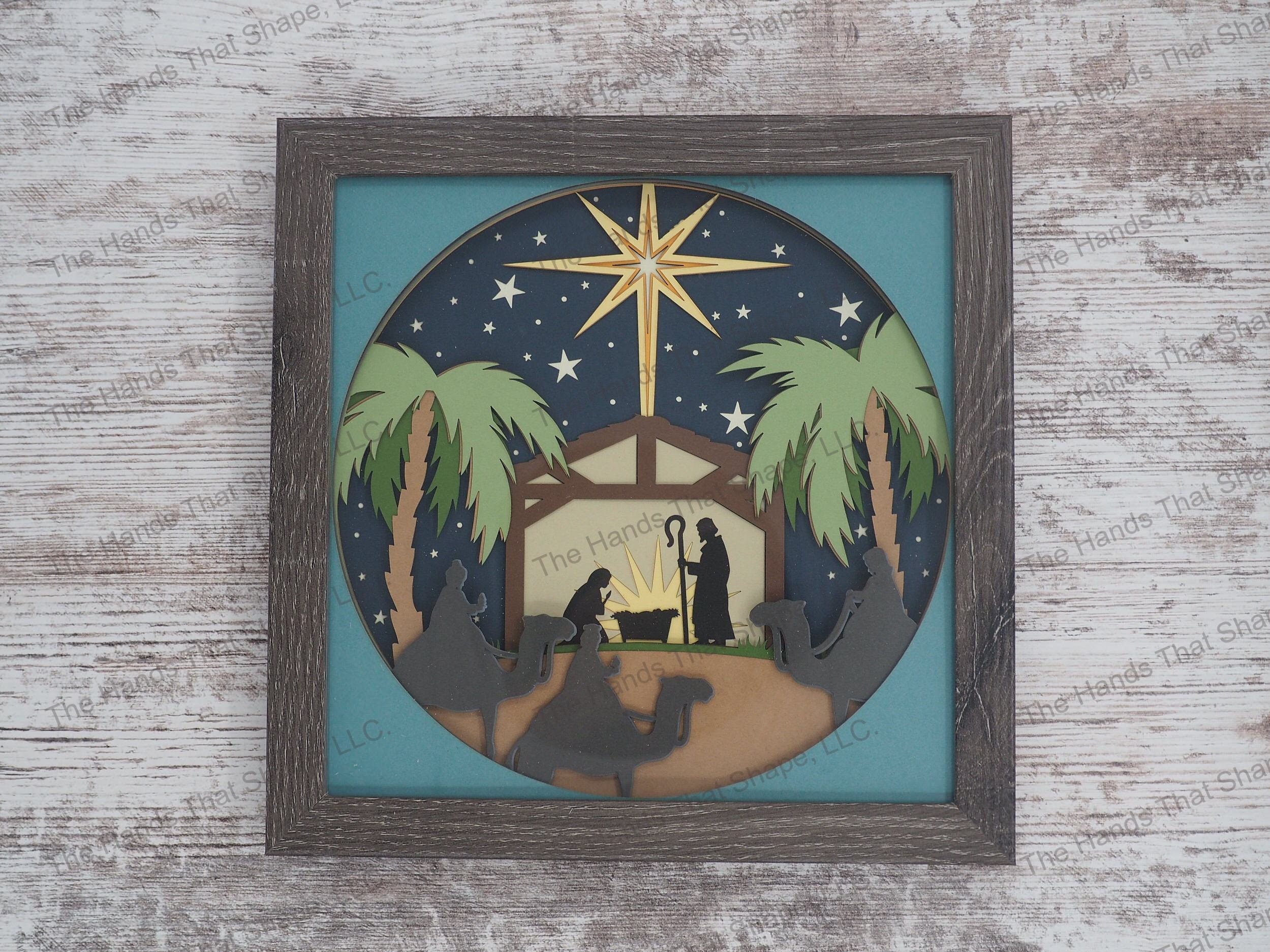 Nativity Shadow Box, Layered Paper, Christmas Shadow Box, Made in ...
