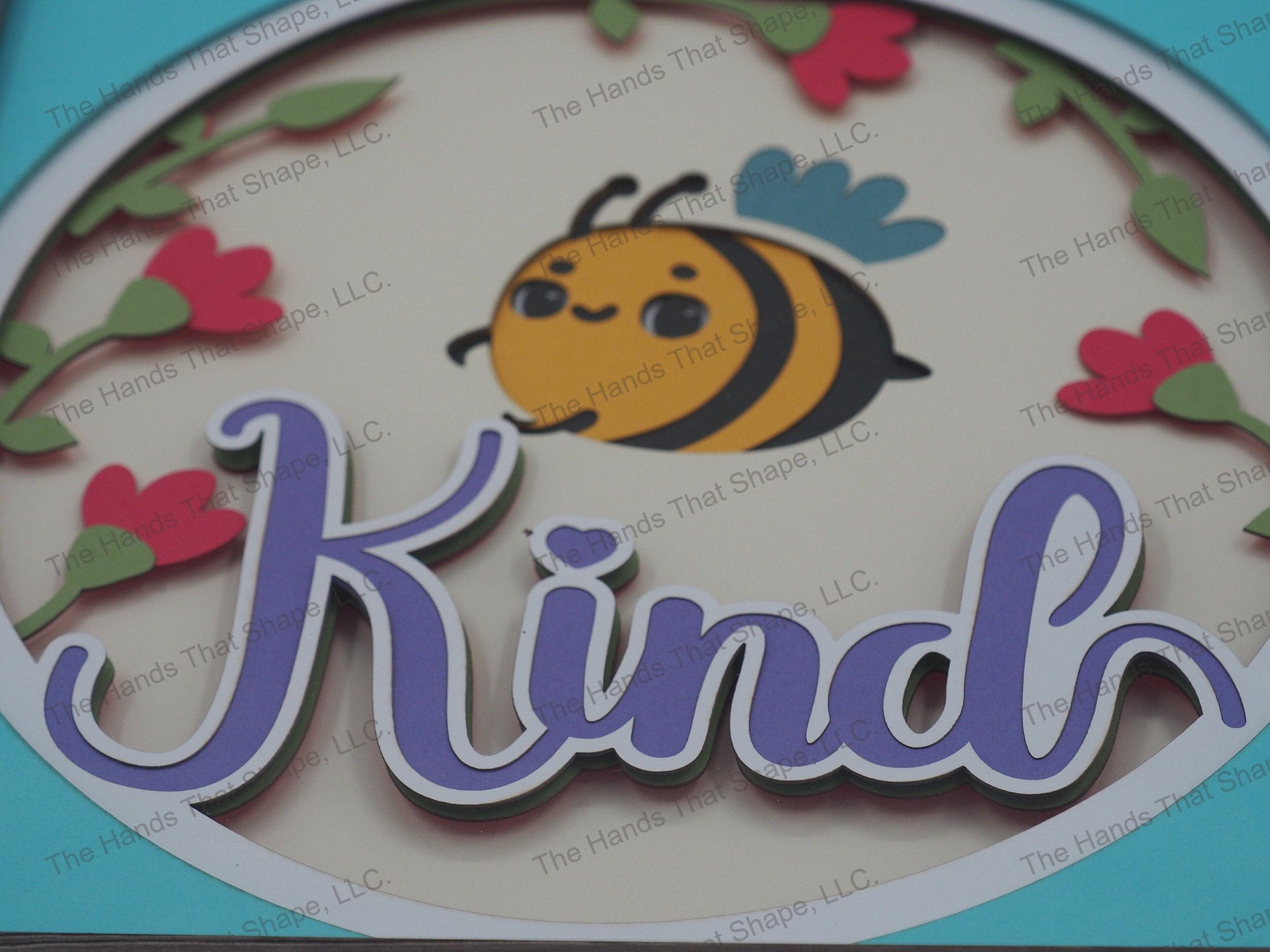 Bee Shadow Box, Bee Kind, Layered Paper, Framed Paper Art, Made in ...