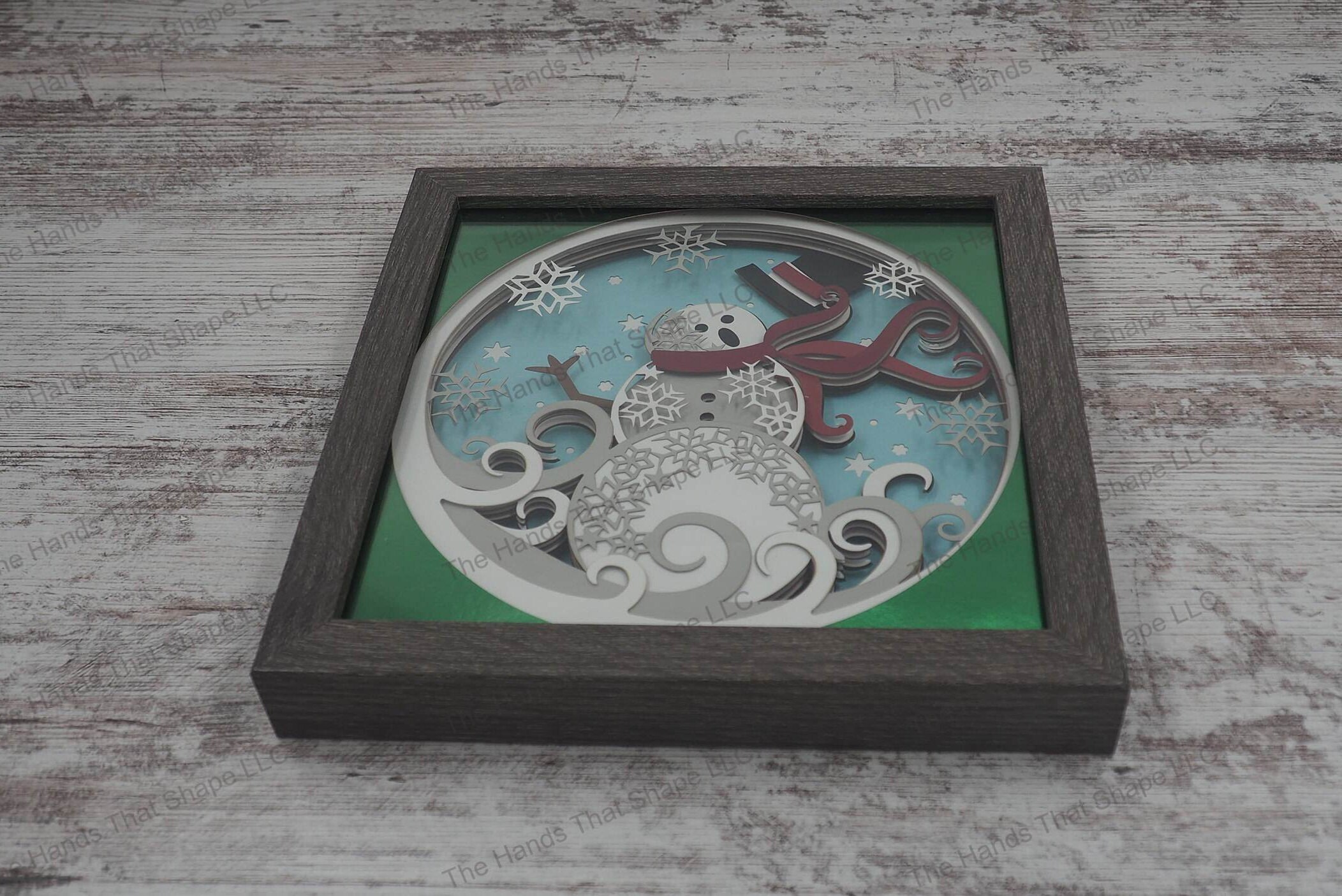 Snowman Shadow Box, Layered Paper Art, Winter Themed Gifts, 3D ...