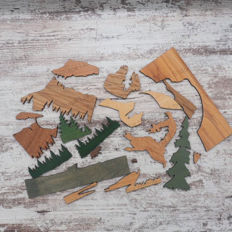 Half Dome Yosemite, Multi Layered Wall, Wood Inlay Art, Laser Ready ...