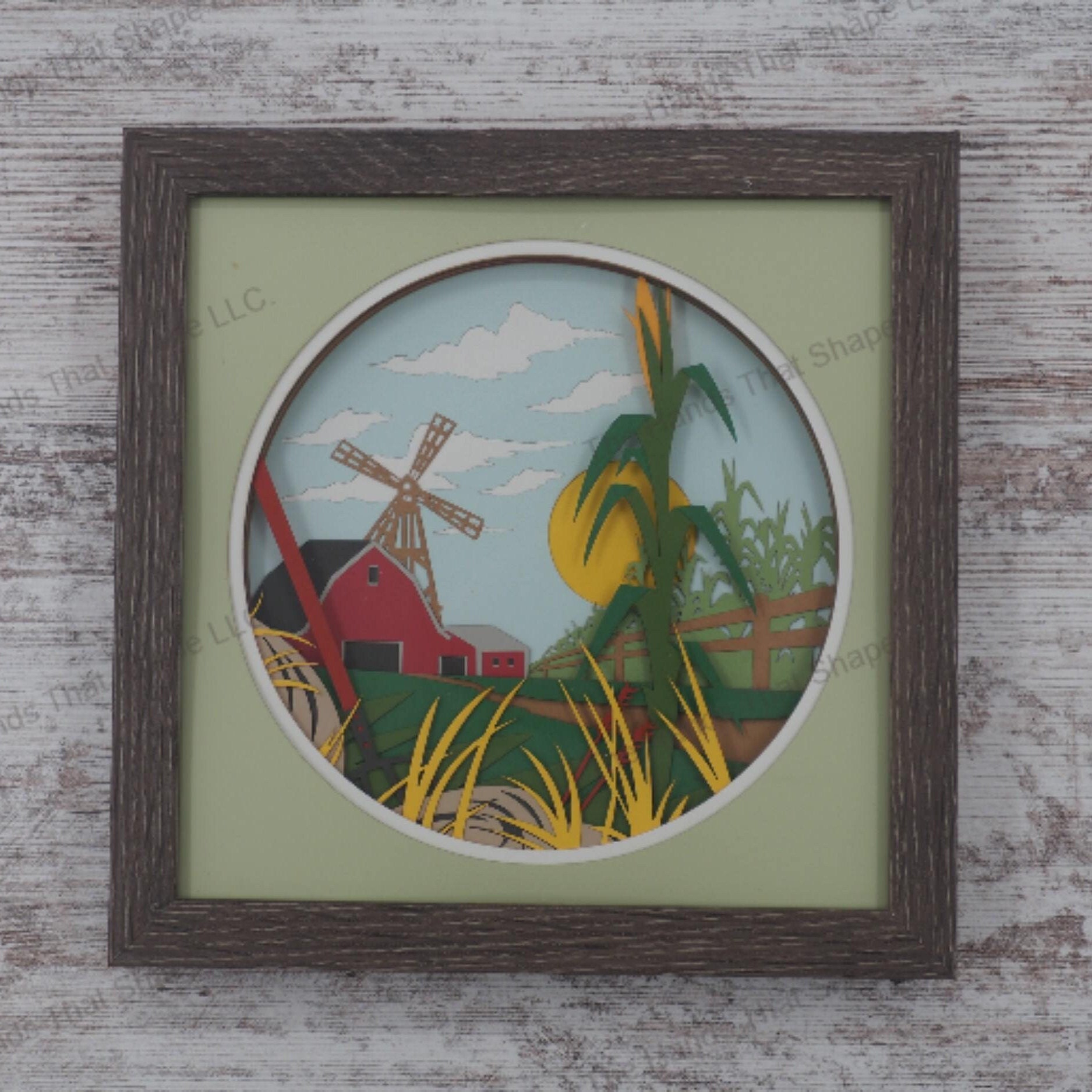 Farm Scene Art 3D Papercraft Layered Shadow Box Fall - Etsy