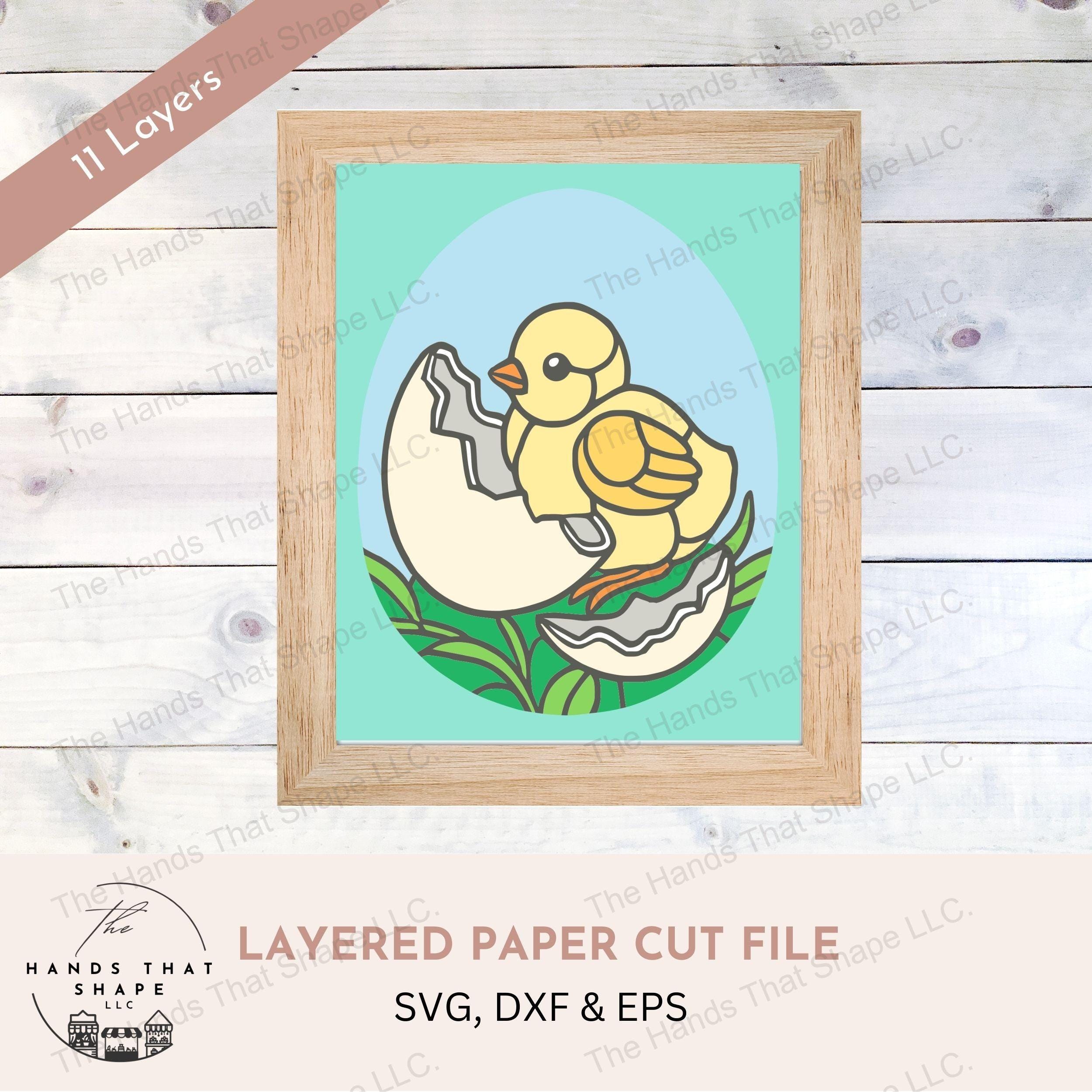 Baby Chick SVG, 3D Layered SVG File, Multilayer Cardstock, 3D Baby ...