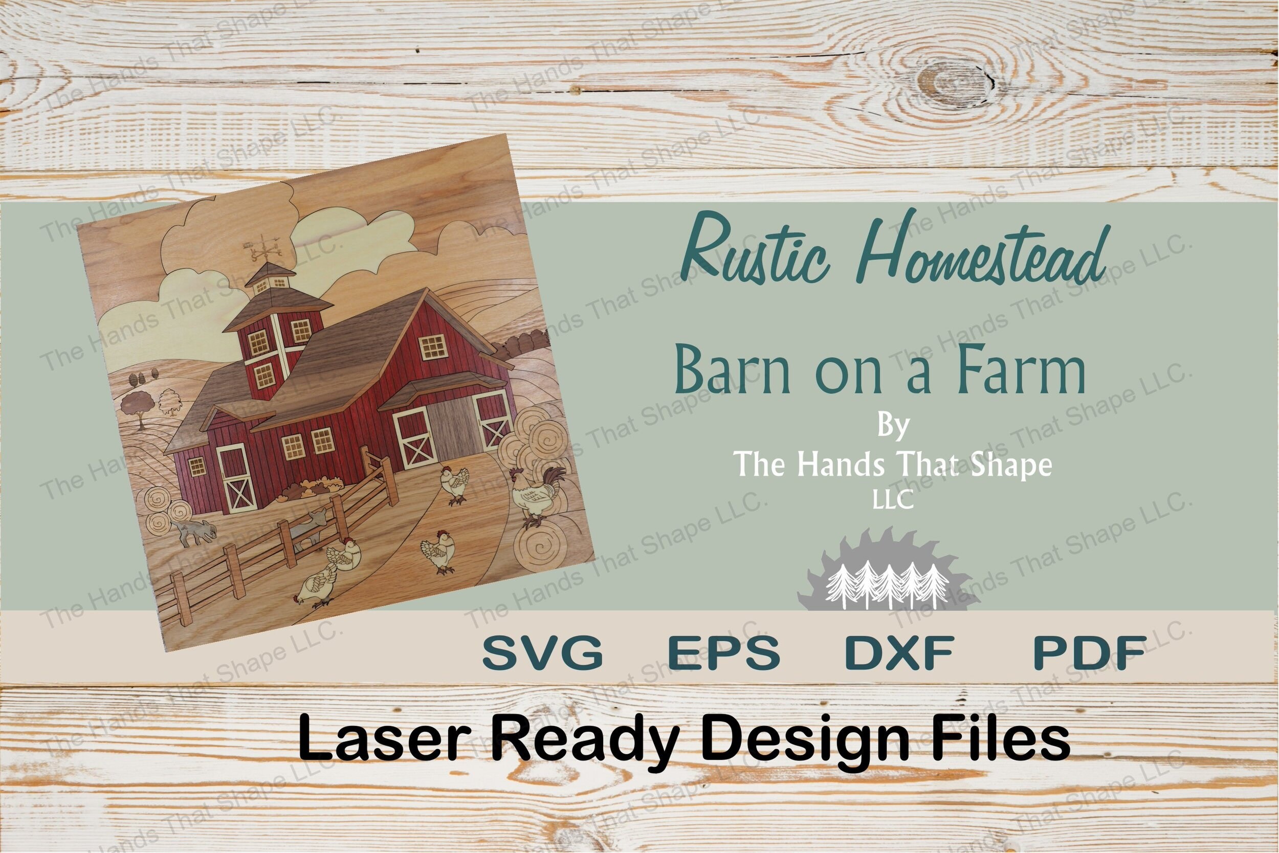 Farm Scene SVG, Barn With Animal SVG, Wood Inlay Art, Laser Cut Pattern ...