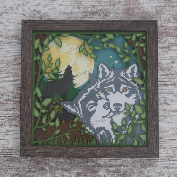 Wolf Shadow Box - Etsy