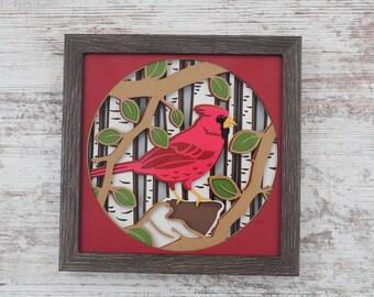 Cardinal Shadow Box - Etsy