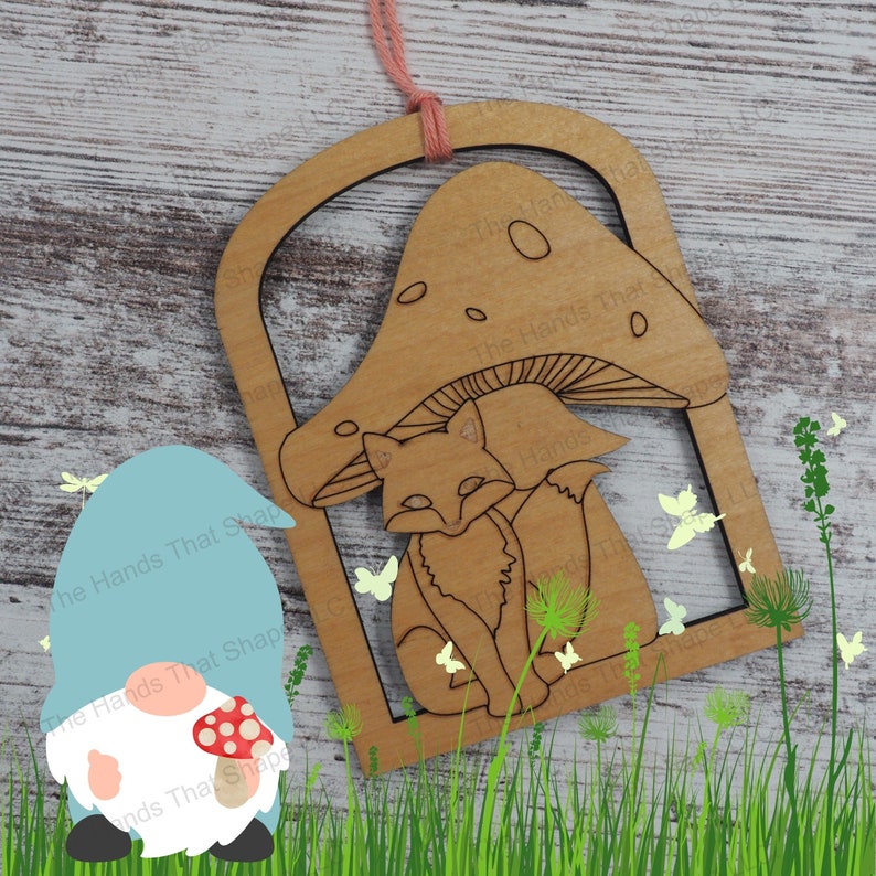 Cute Fox SVG, Toadstool SVG, Ornament SVG File, Laser Cut File, Digital ...