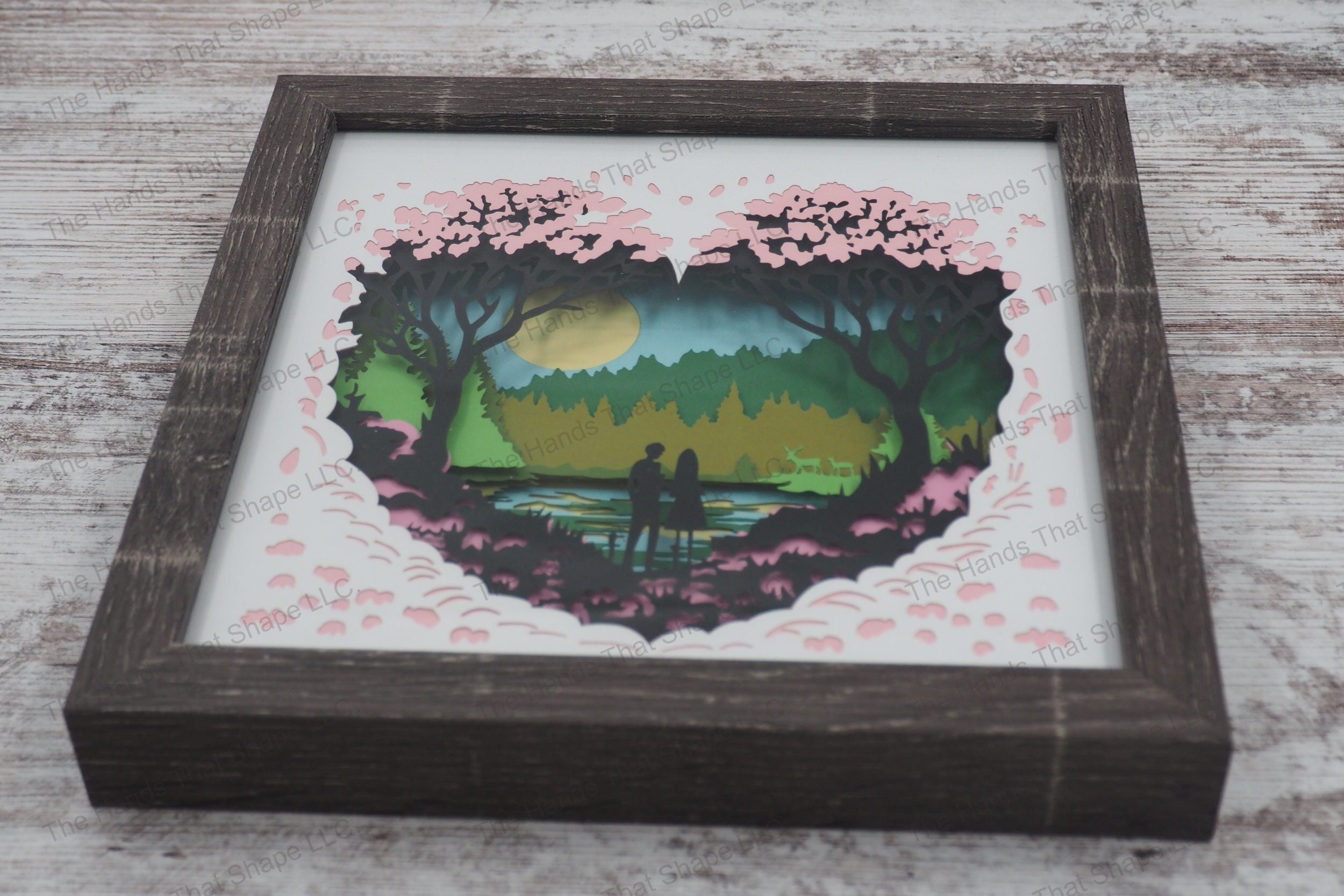 Couple in Love, Nature Landscape Art, Layered Paper, Shadow Box Art ...