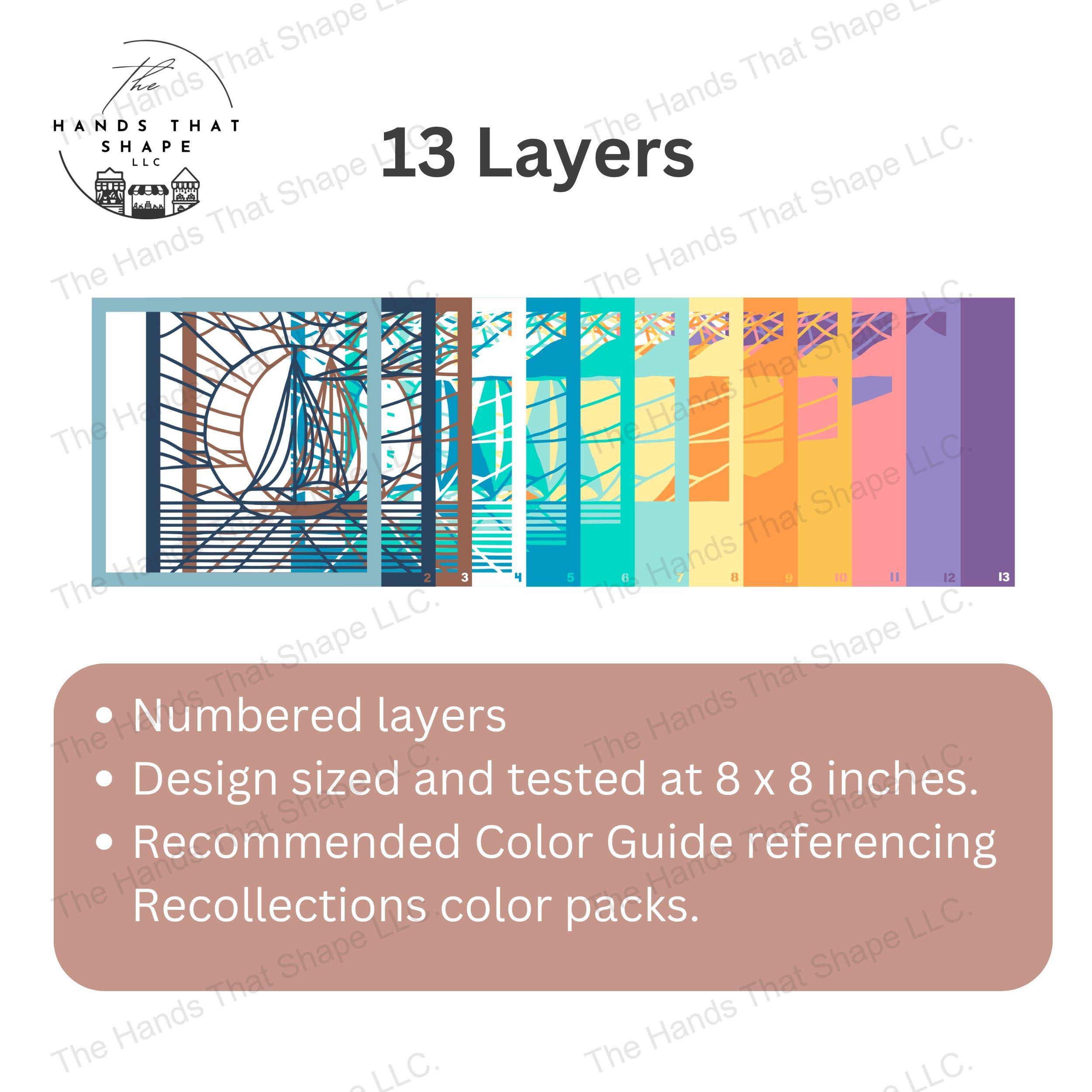 Sailboat SVG, 3D Layered SVG File, Multilayer Cardstock, Coastal Wall ...