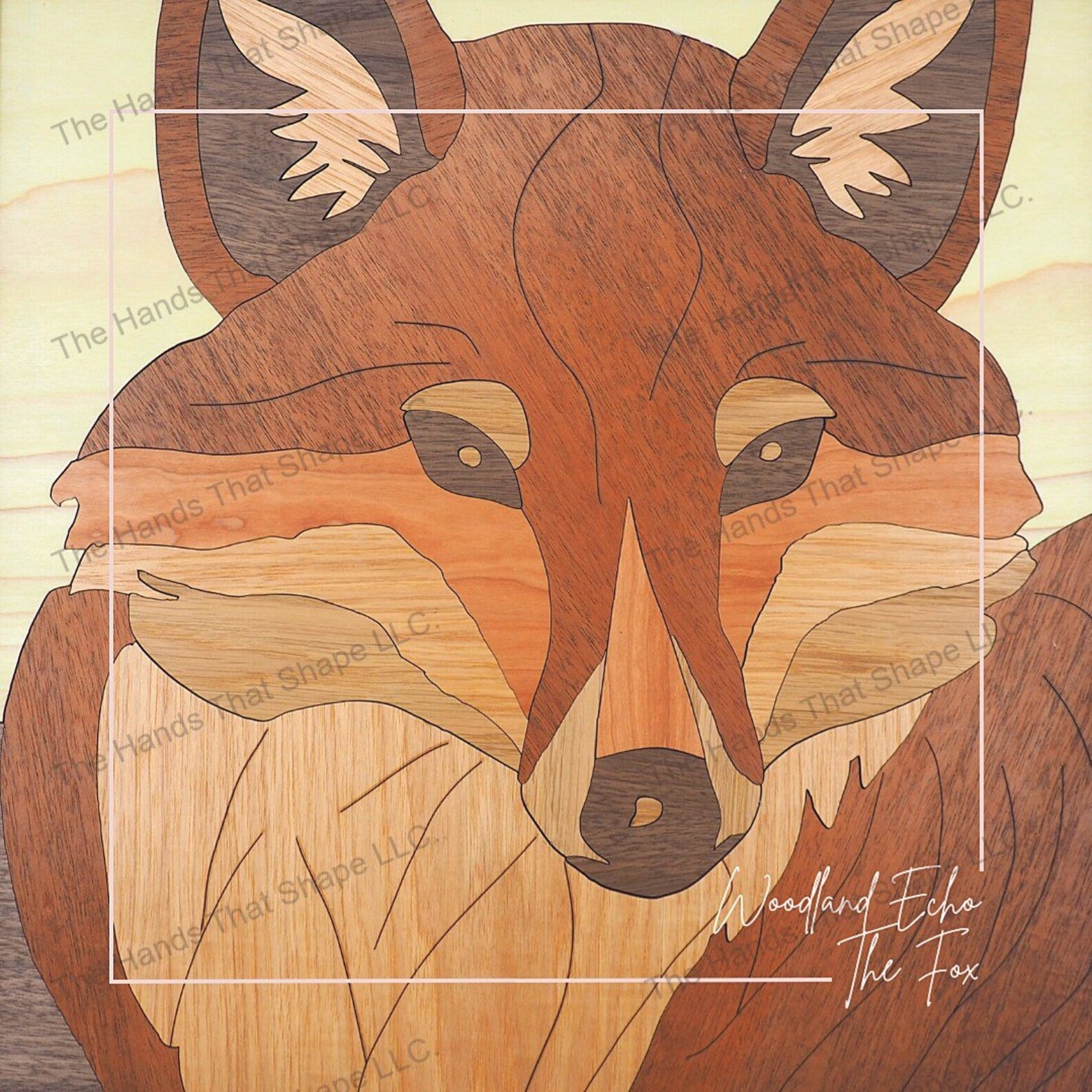 Woodland Fox, Wood Inlay Art, Laser Ready Files, DIY Home Decor, Cute ...