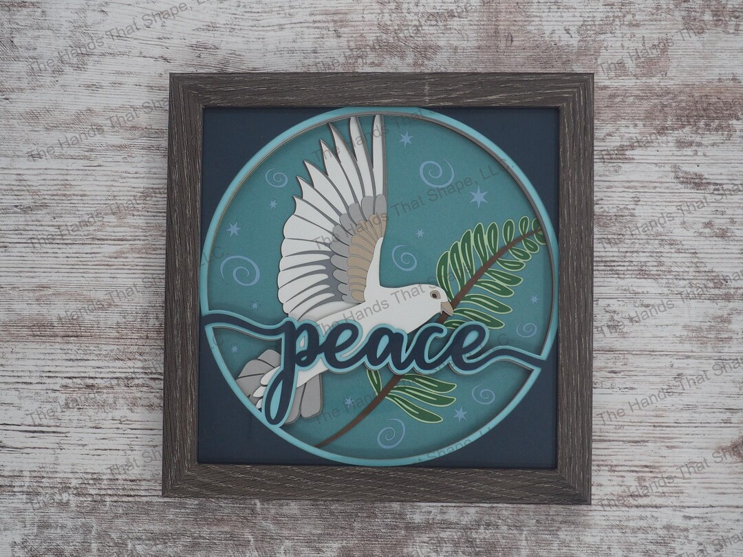 Peace Dove Art, Layered Paper, Shadow Box Art, Made in America, Paper ...