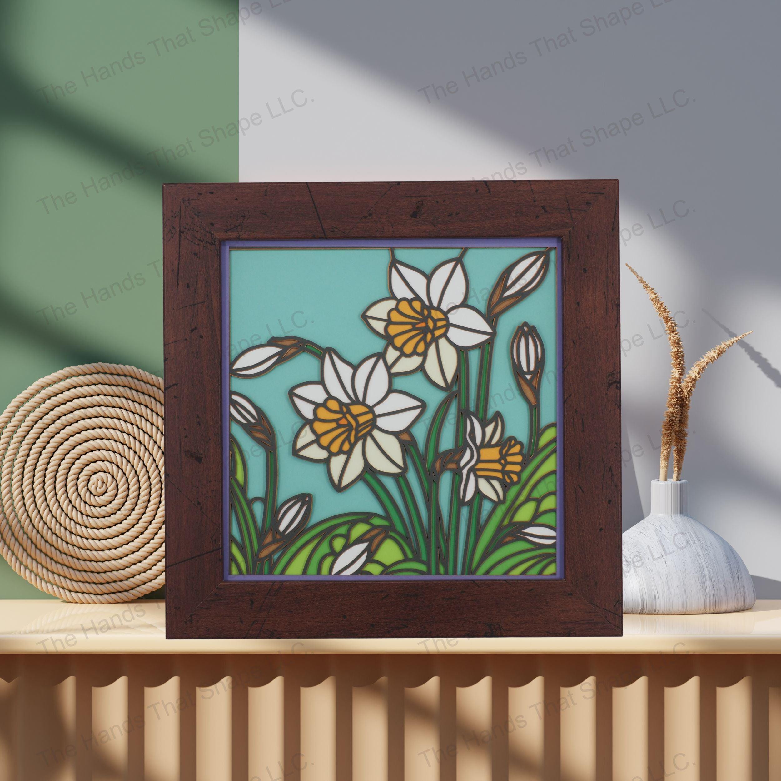 Daffodil SVG File, 3D Layered SVG File, Multilayer Cardstock, Spring ...